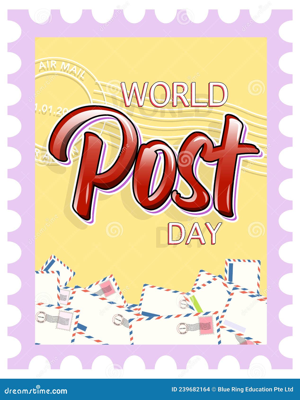 World Post Day Logo with Envelope Stock Vector - Illustration of letter ...