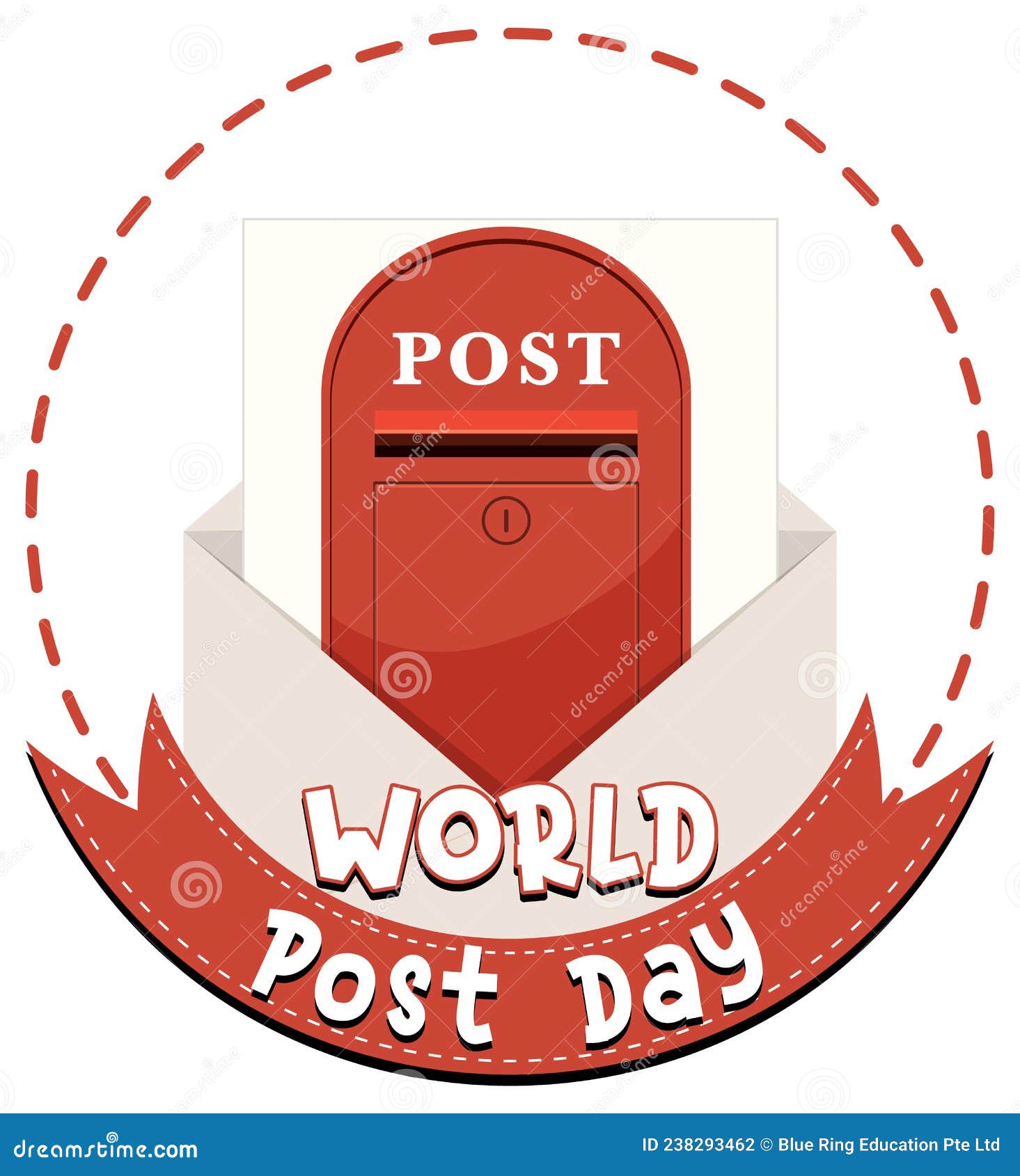 World Post Day Logo with Mailbox and Envelope Stock Vector ...