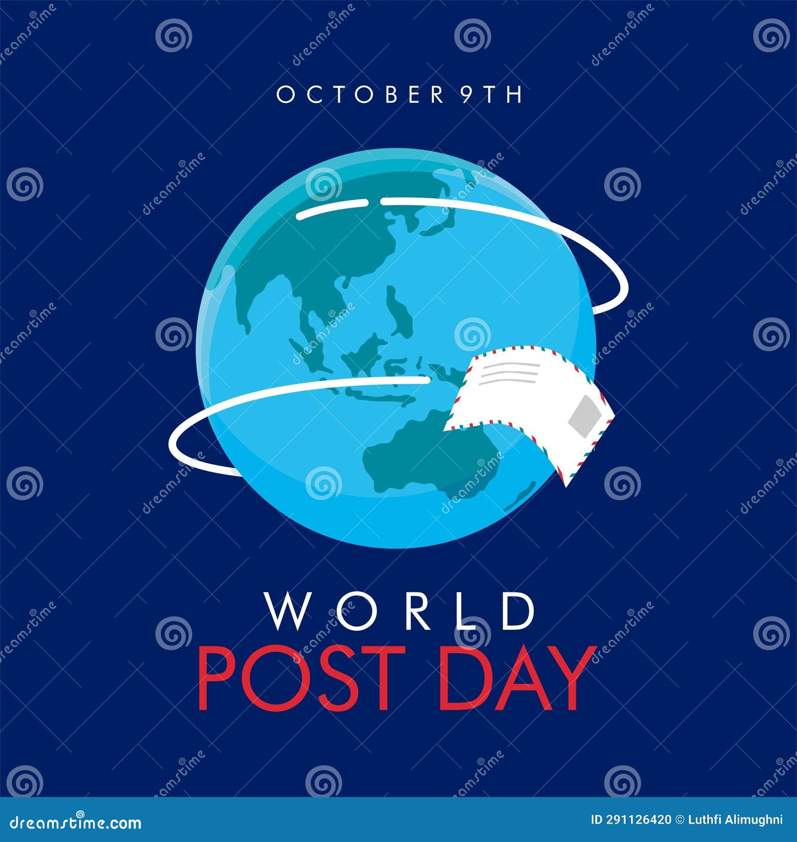 World Post Day Poster Template Vector Stock Stock Vector - Illustration ...
