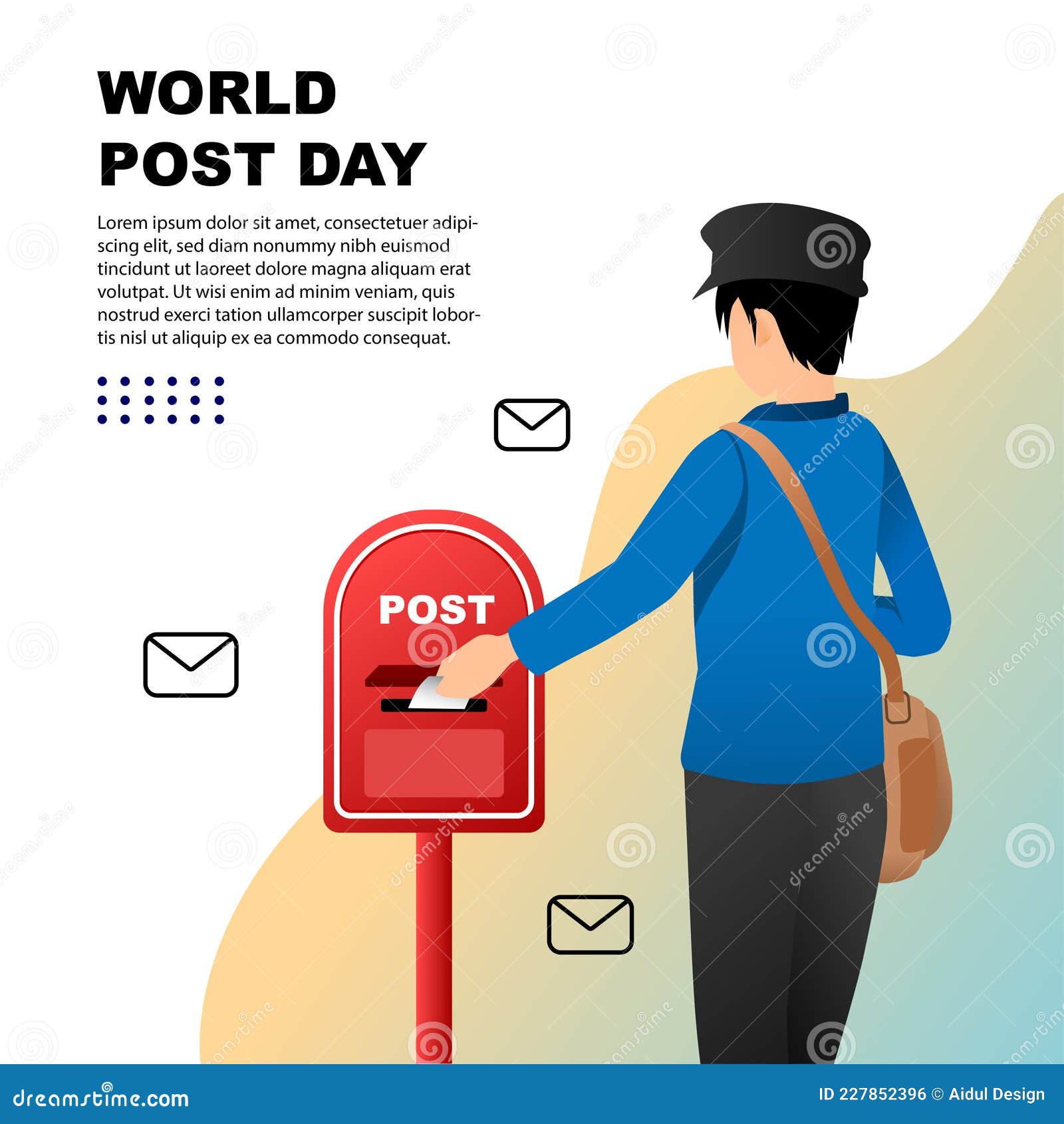 World Post Day Vector Illustration Stock Vector - Illustration of ...