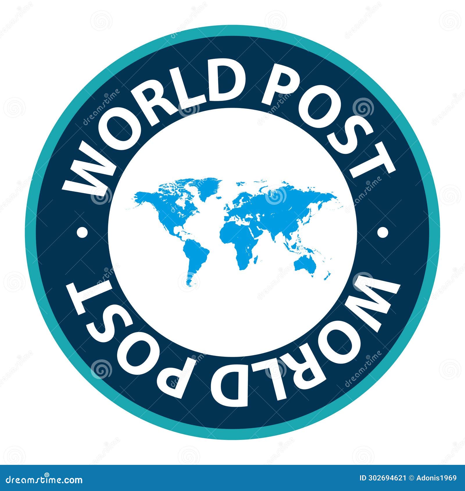 World Post Day Word Banner On World Map Cartoon Vector | CartoonDealer ...