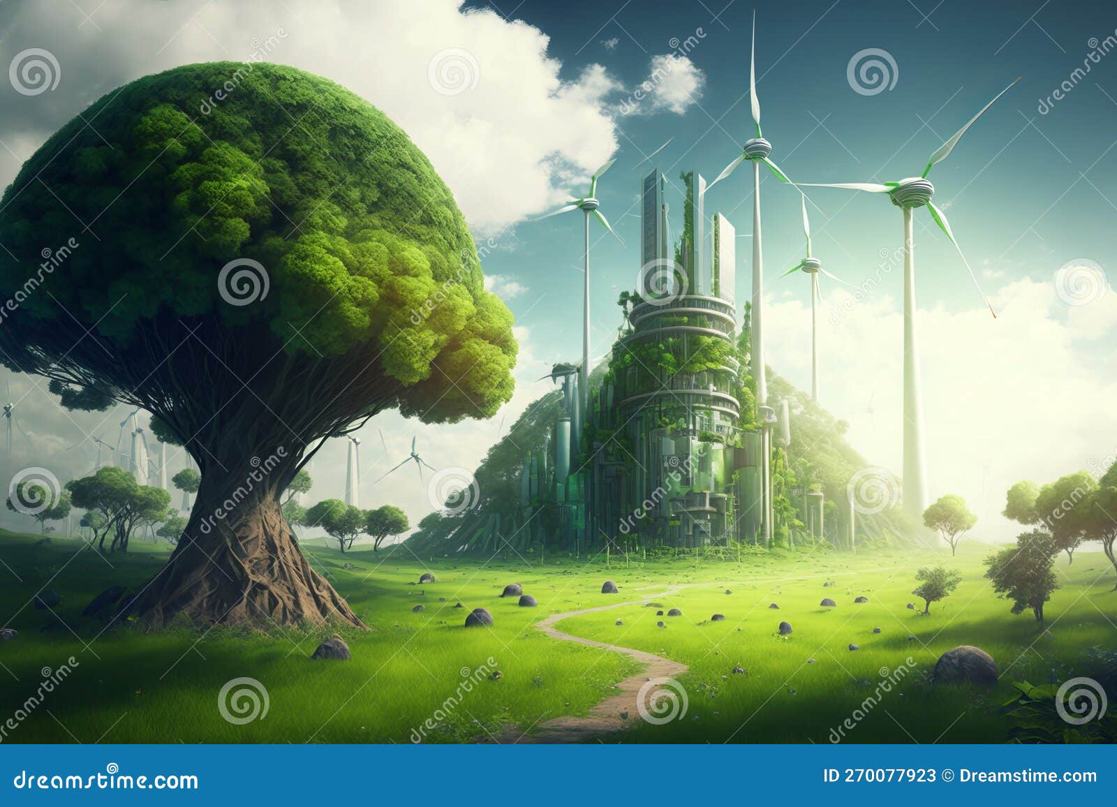 Utopian Future City, With Sleek And Modern Architecture Reflecting ... Utopian Future City, With Sleek And Modern Architecture Reflecting ...