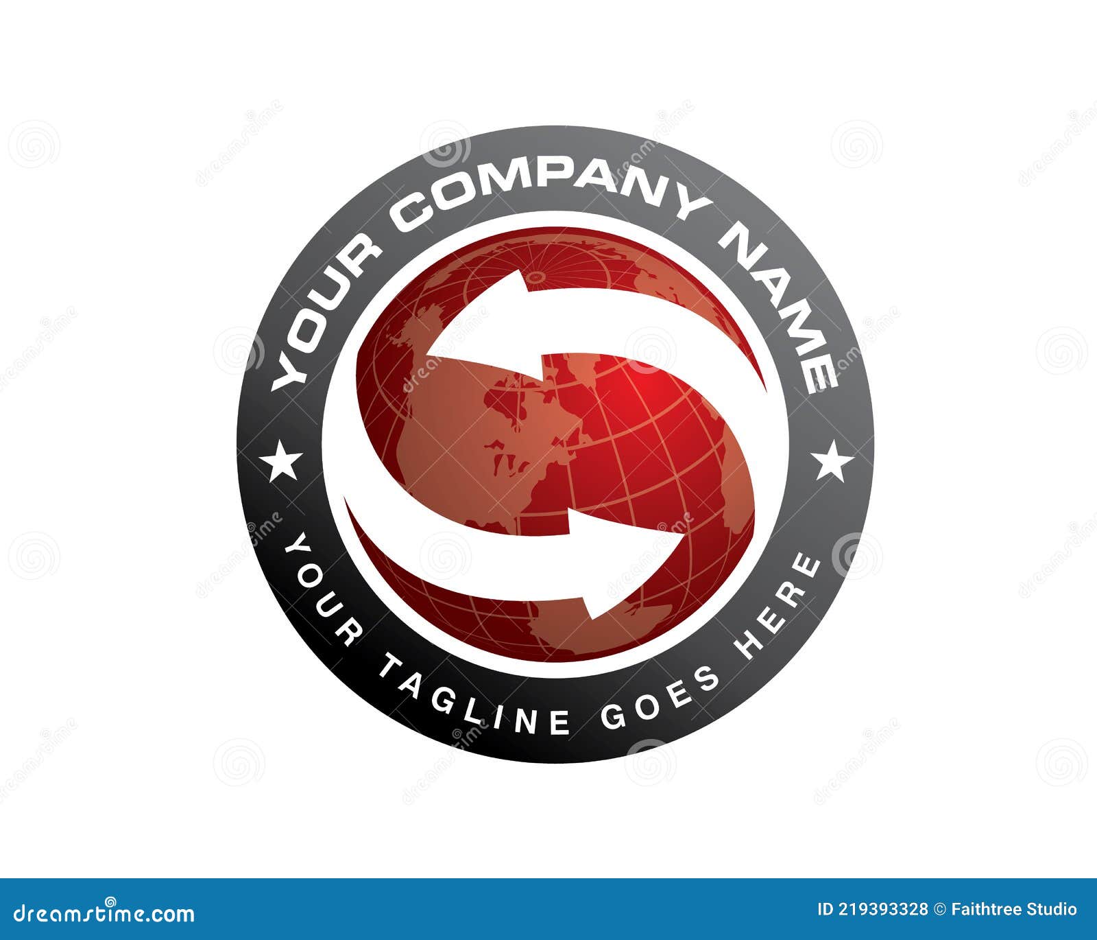 World Process Emblem Logo with Balanced Position of Two Arrow Head ...