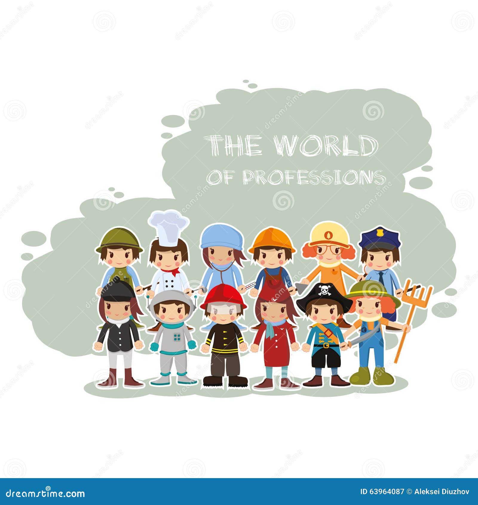 The world of professions stock illustration. Illustration of cartoon ...