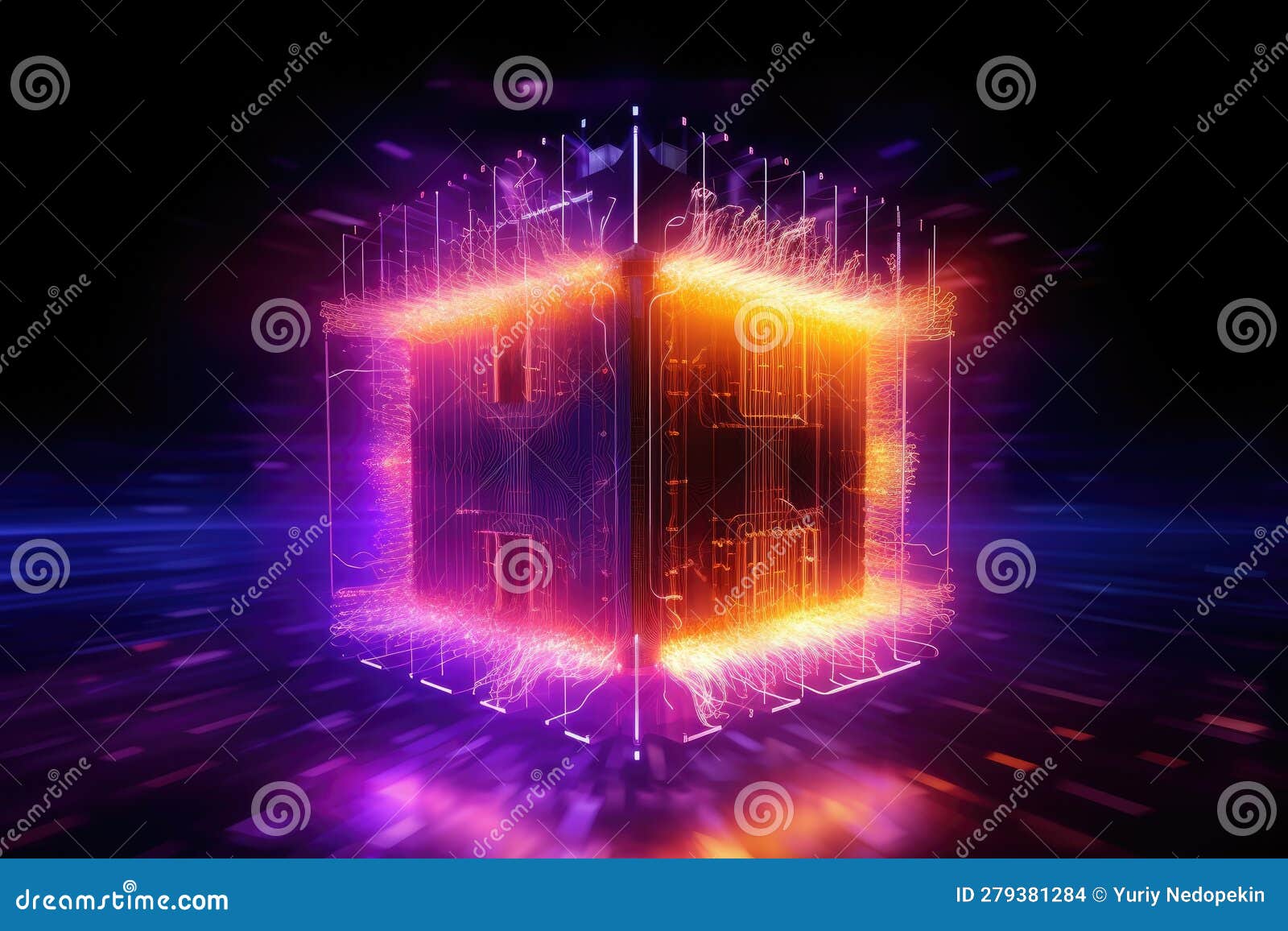 Computing and Quantum Technology. Generative AI Stock Illustration ...