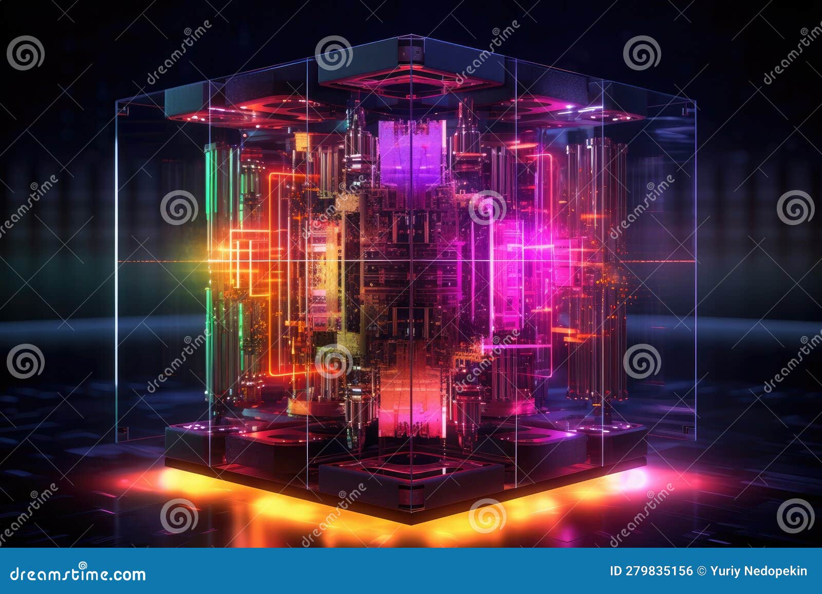 Computing and Quantum Technology. Generative AI Stock Illustration ...
