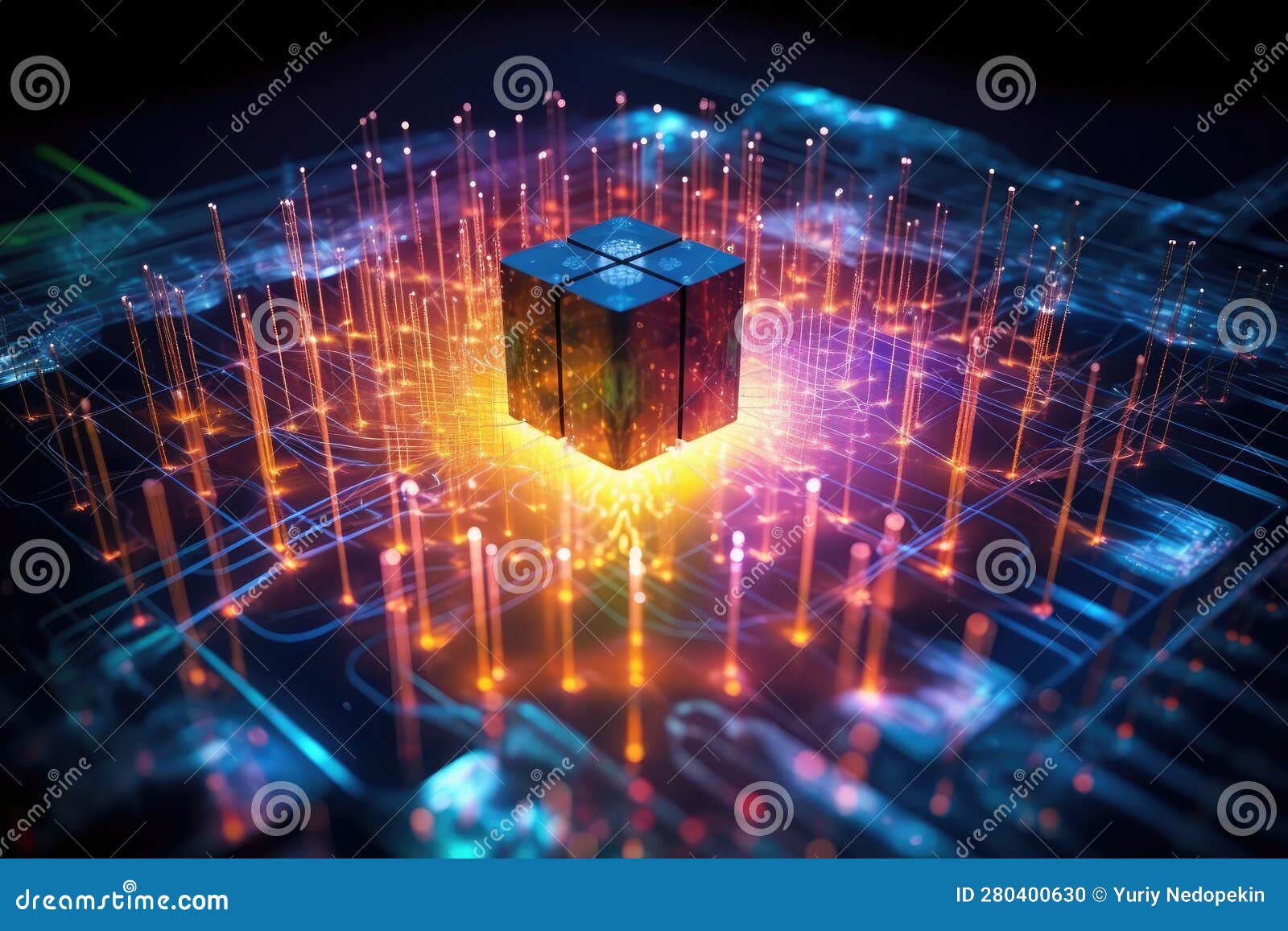 Computing and Quantum Technology. Generative AI Stock Illustration ...