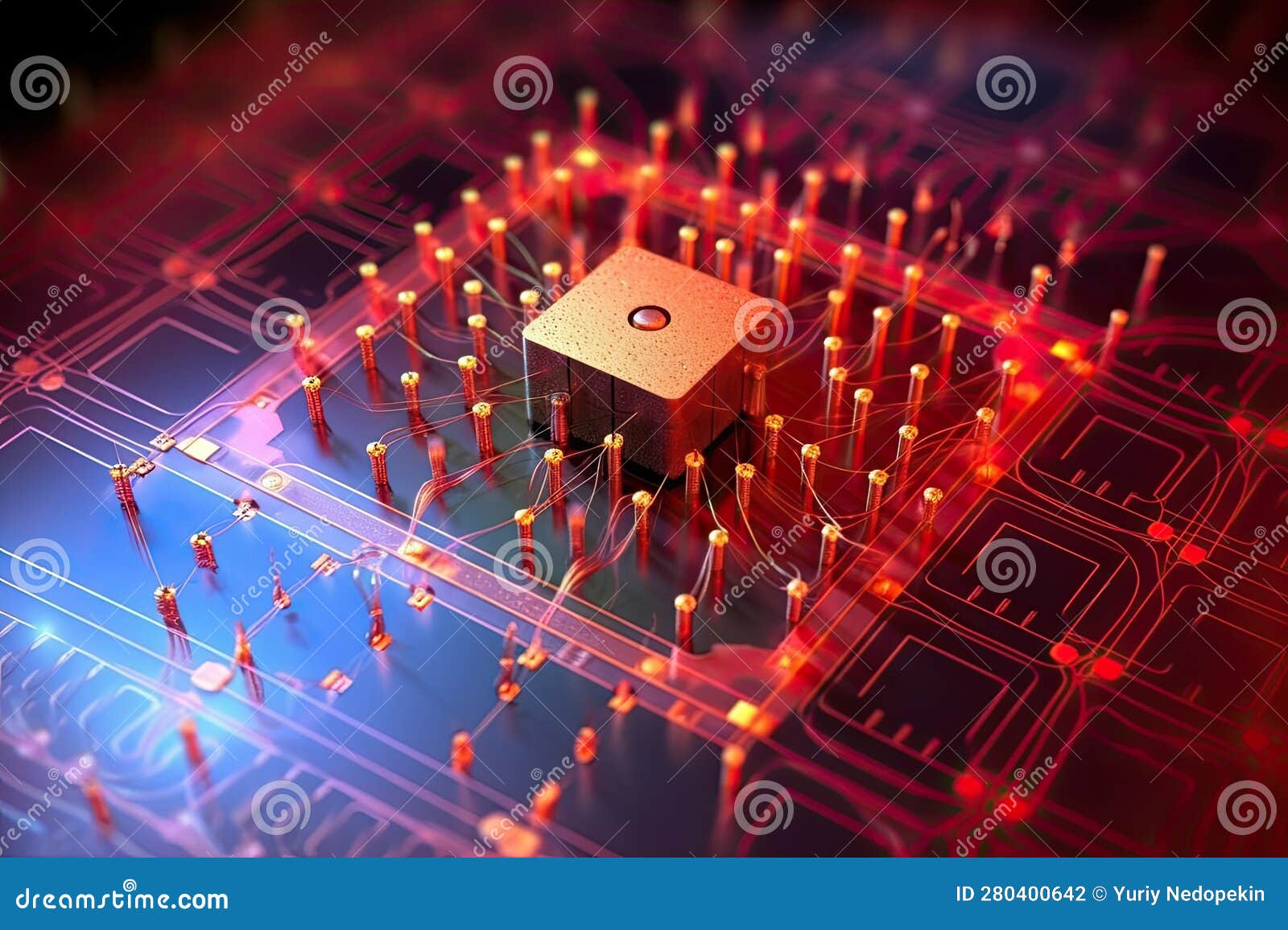 Computing and Quantum Technology. Generative AI Stock Illustration ...