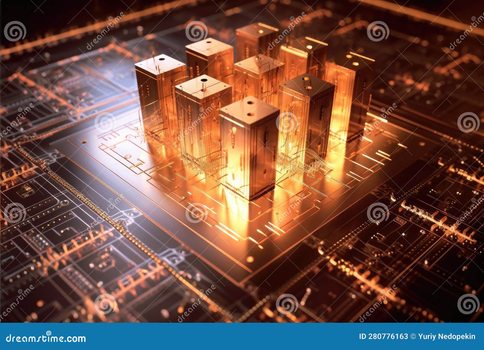 Computing and Quantum Technology. Generative AI Stock Illustration ...