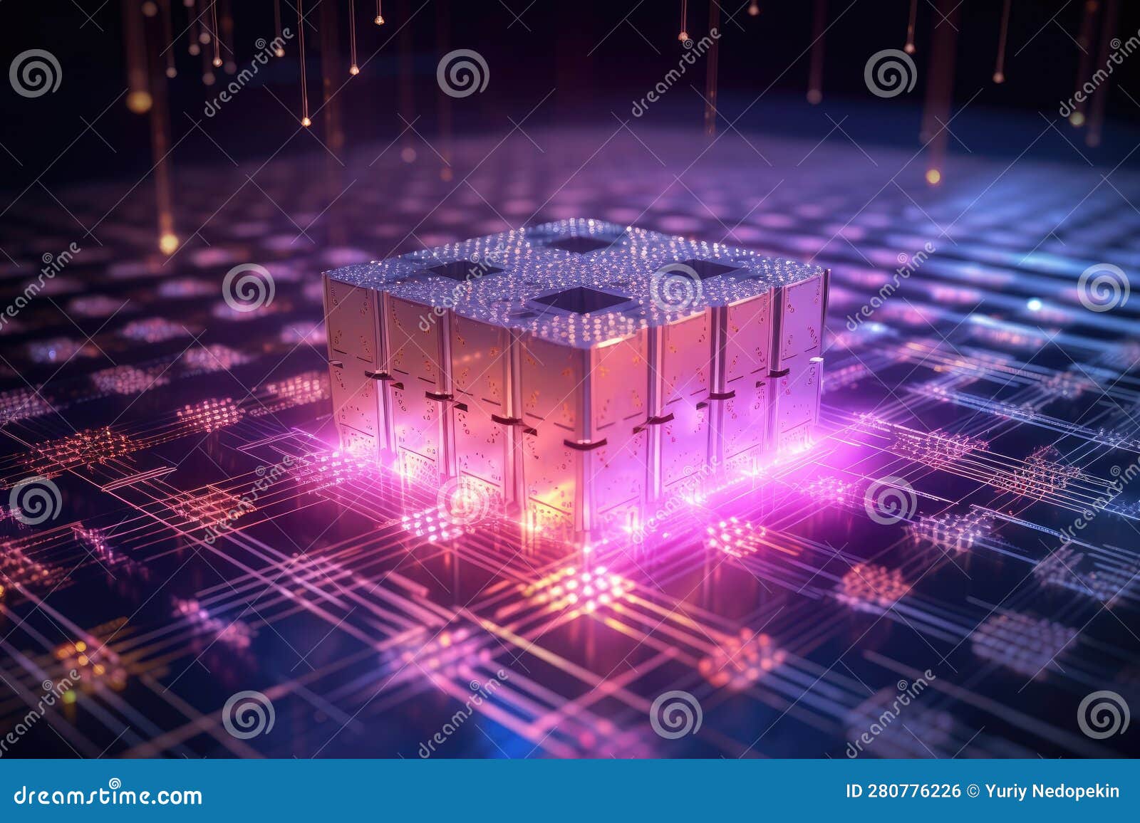 Computing and Quantum Technology. Generative AI Stock Illustration ...