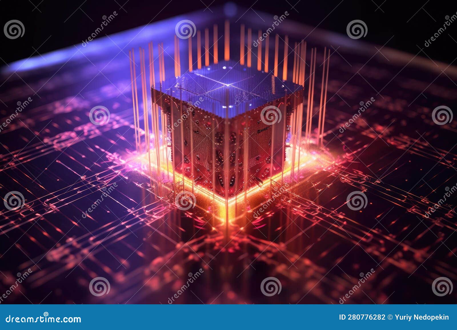 Computing and Quantum Technology. Generative AI Stock Illustration ...