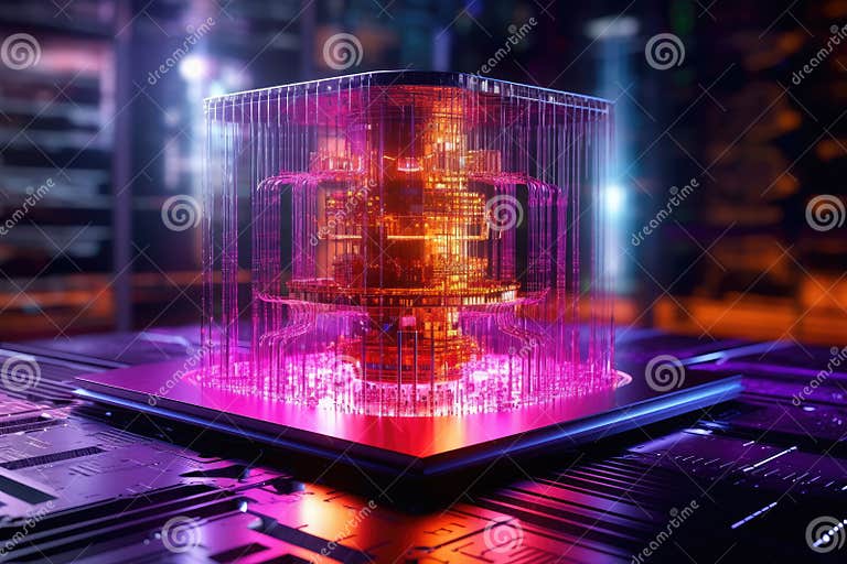 Computing and Quantum Technology. Generative AI Stock Illustration ...