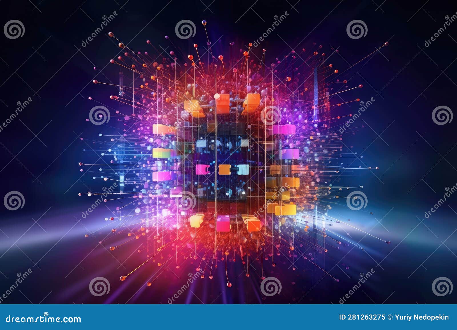 Computing and Quantum Technology. Generative AI Stock Illustration ...