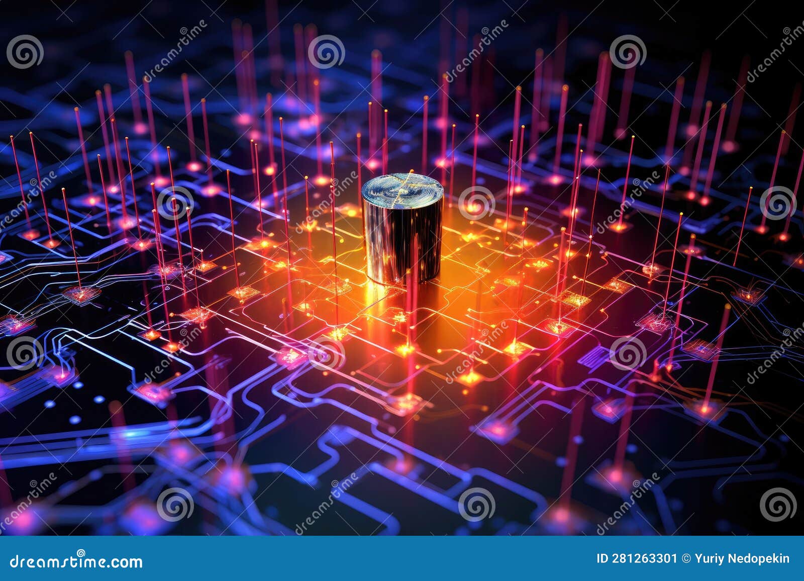 Computing and Quantum Technology. Generative AI Stock Illustration ...