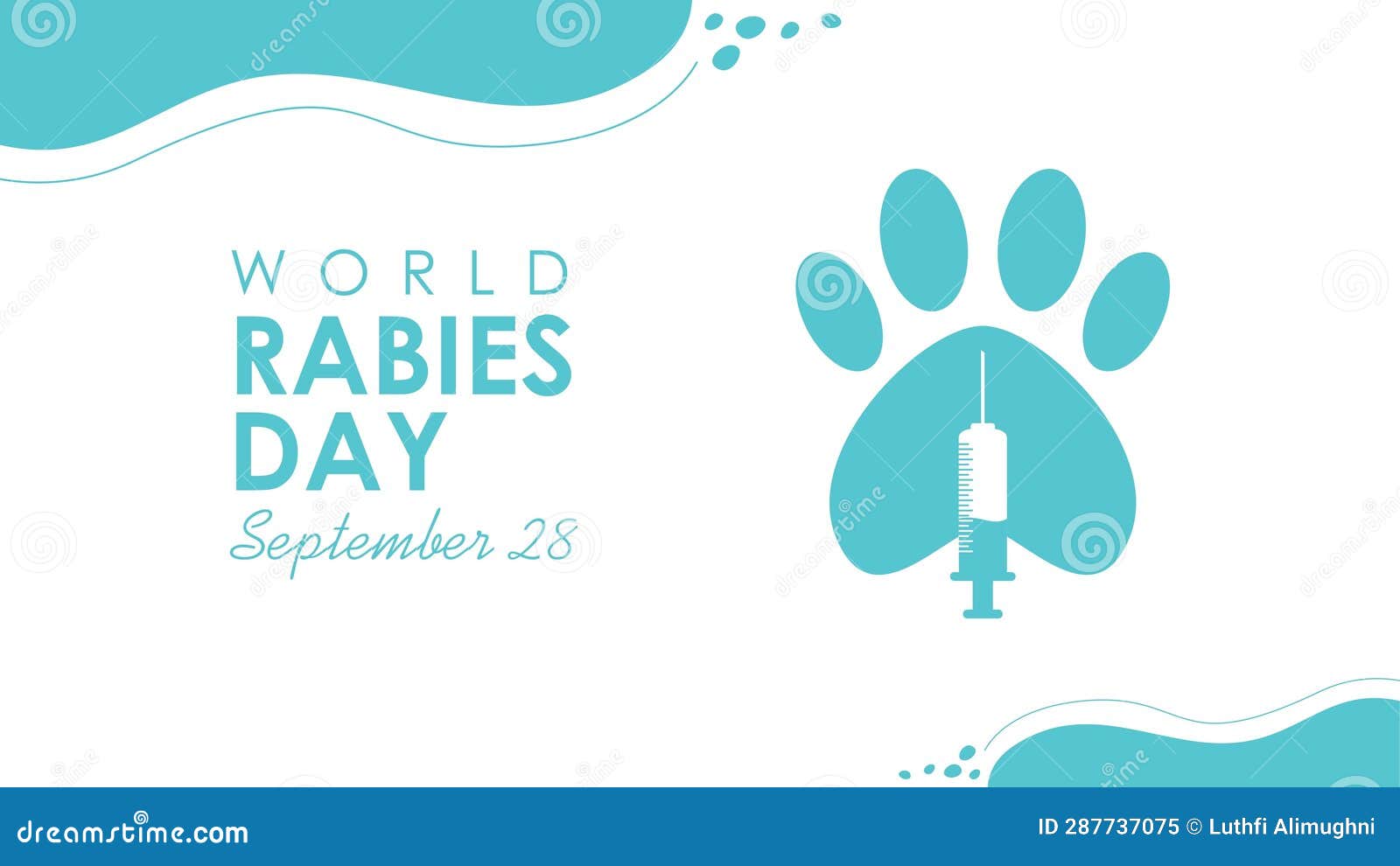 World Rabies Day Banner Template Vector Stock Illustration ...