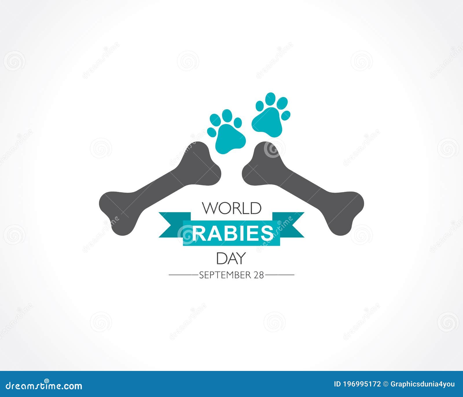 World Rabies Day Banner With Paper Cut Dog And Bone On Pastel Color ...