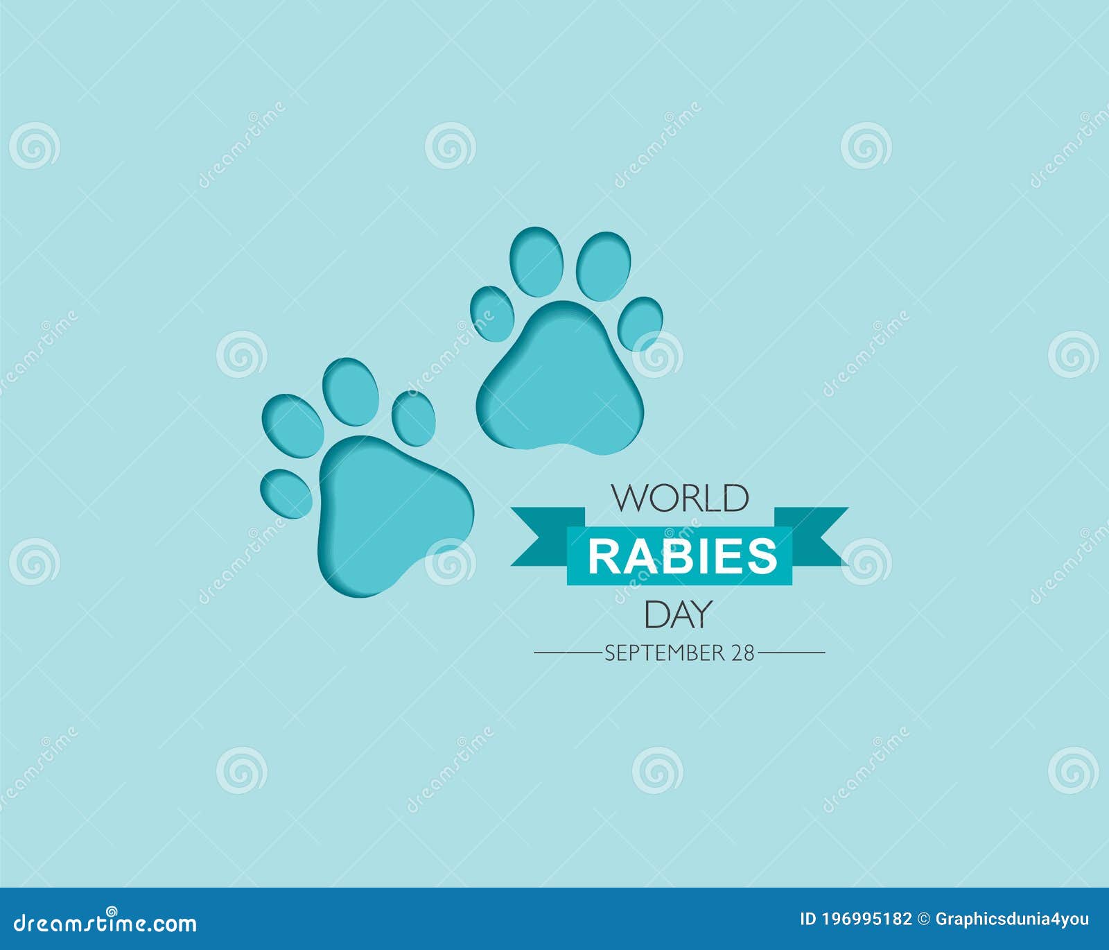 World Rabies Day Banner With Paper Cut Dog And Bone On Pastel Color ...