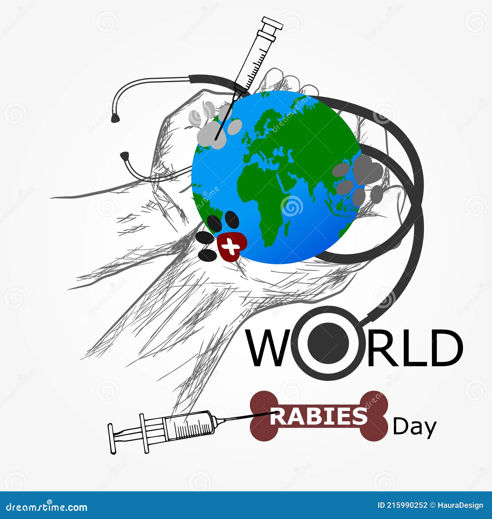 World Rabies Day Banner With Paper Cut Dog And Bone On Pastel Color ...