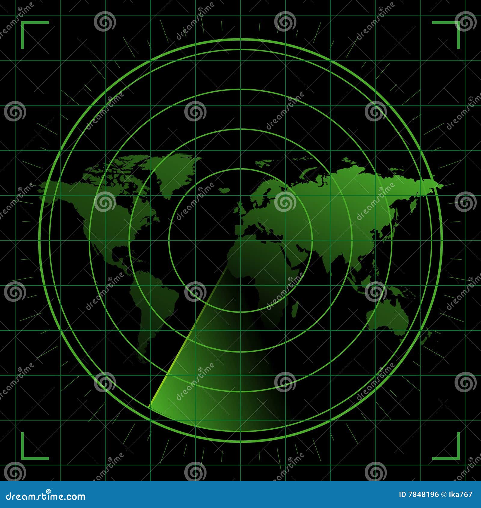 World Map Radar Or Sonar Vector Illustration | CartoonDealer.com #9646900