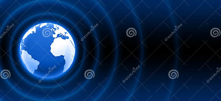 World Radar Waves Blue White 03 Stock Illustration - Illustration of ...