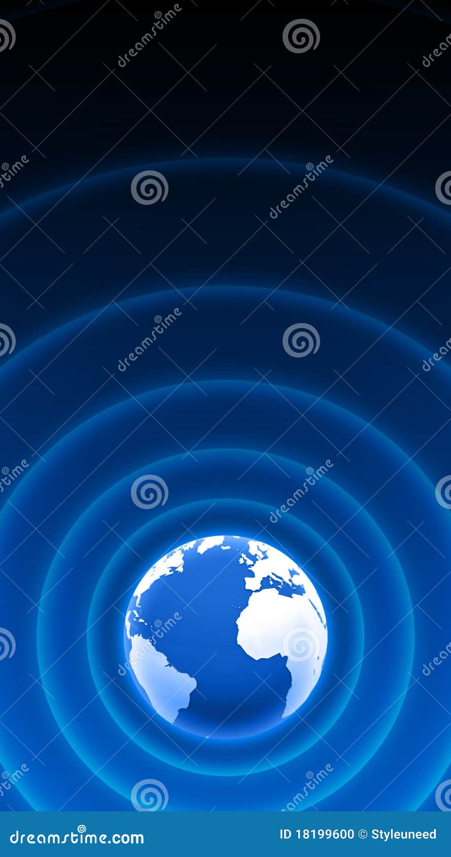 World Radar Waves Blue White 04 Stock Illustration - Illustration of ...