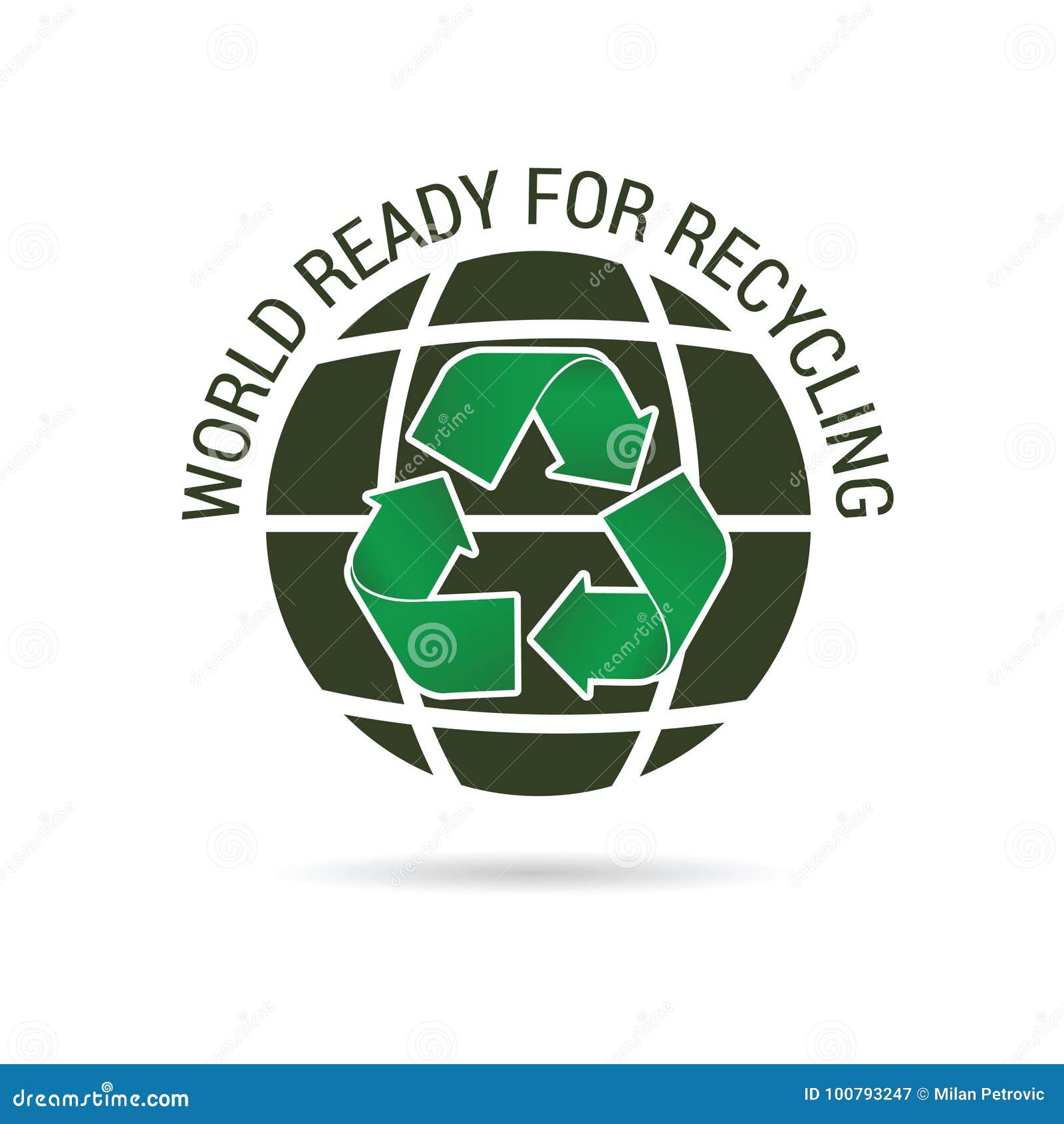 World Ready for Recycling Icon Illustration Stock Vector - Illustration ...