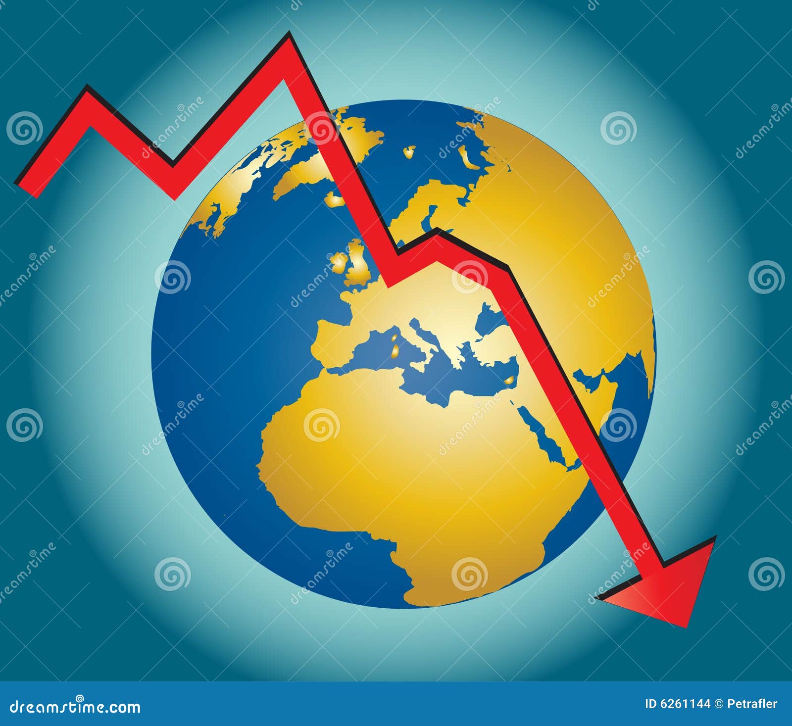 World in Recession stock vector. Illustration of exchange - 6261144