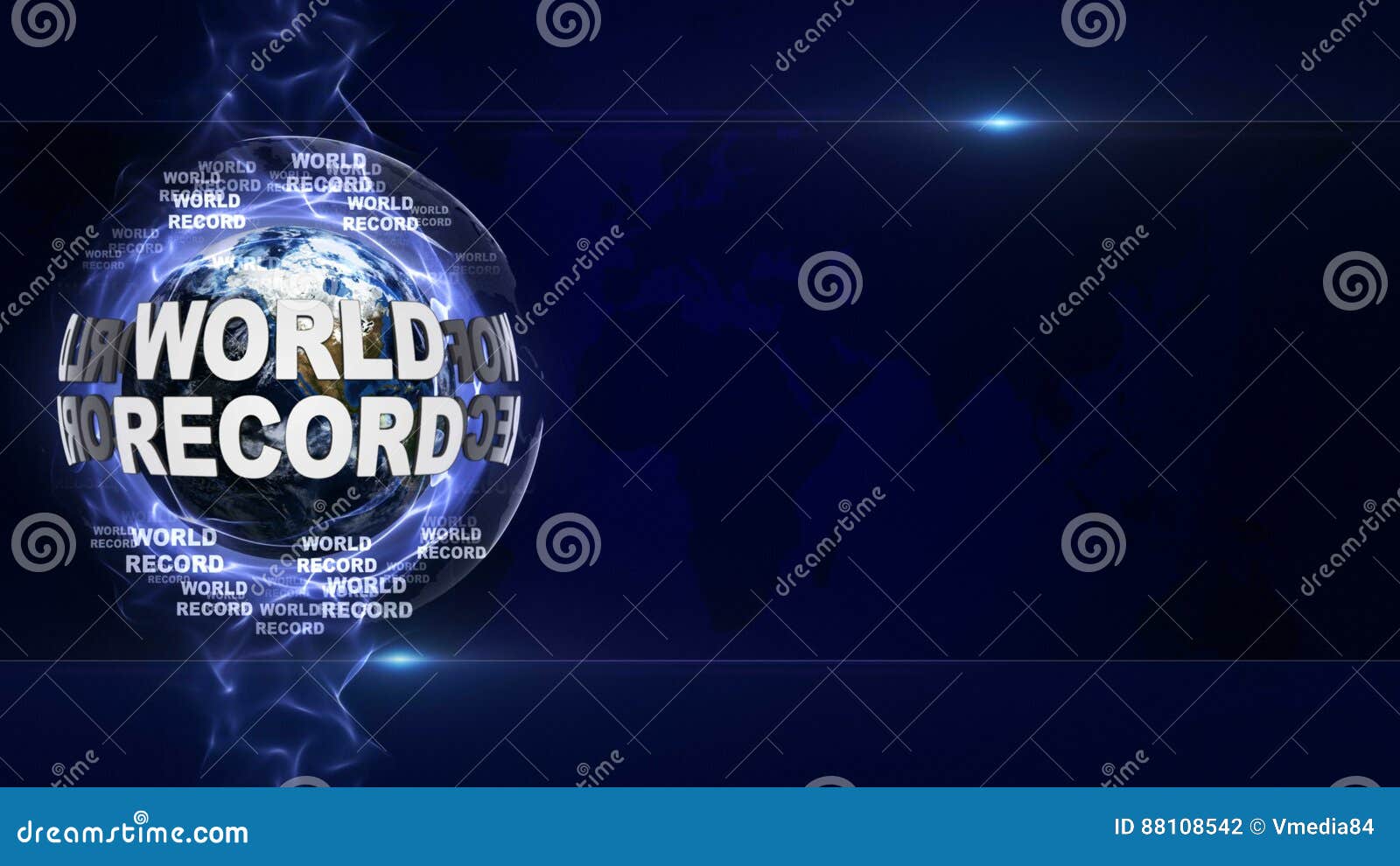 WORLD RECORD Text and Earth, Rendering, Graphics Background Stock ...