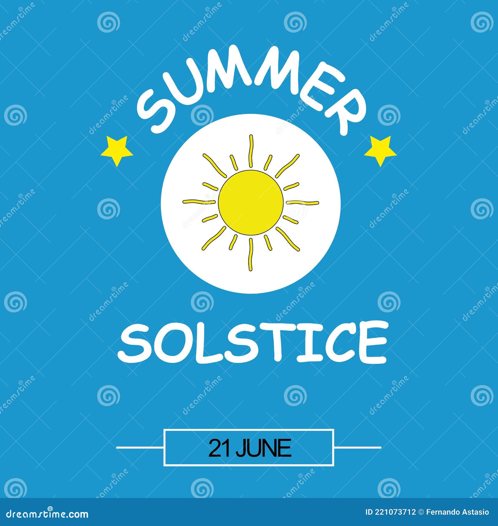 Summer Solstice. Symbol, Sign or Logo. 21 June. Stock Vector ...