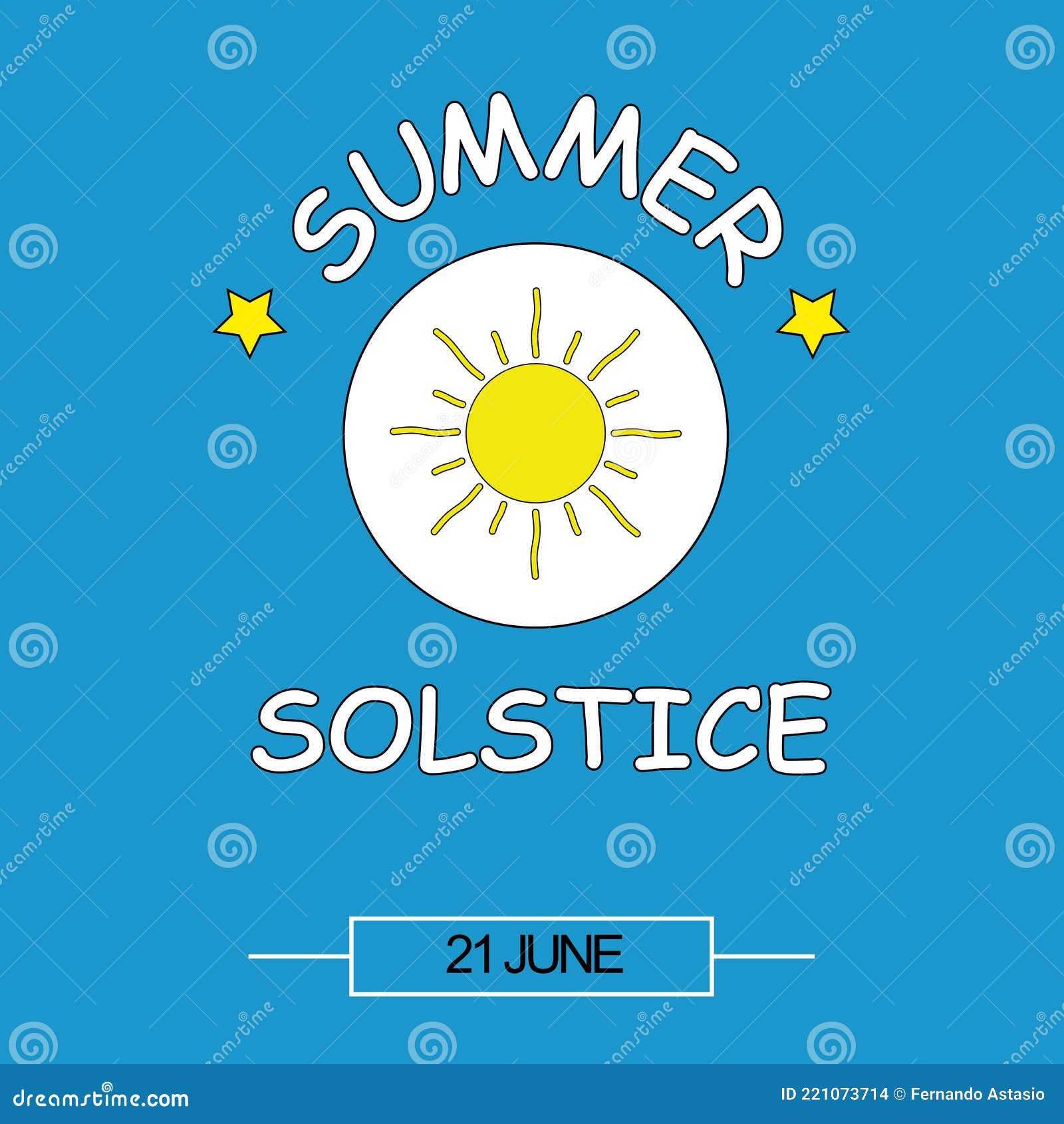 Summer Solstice. Symbol, Sign or Logo. 21 June. Stock Vector ...