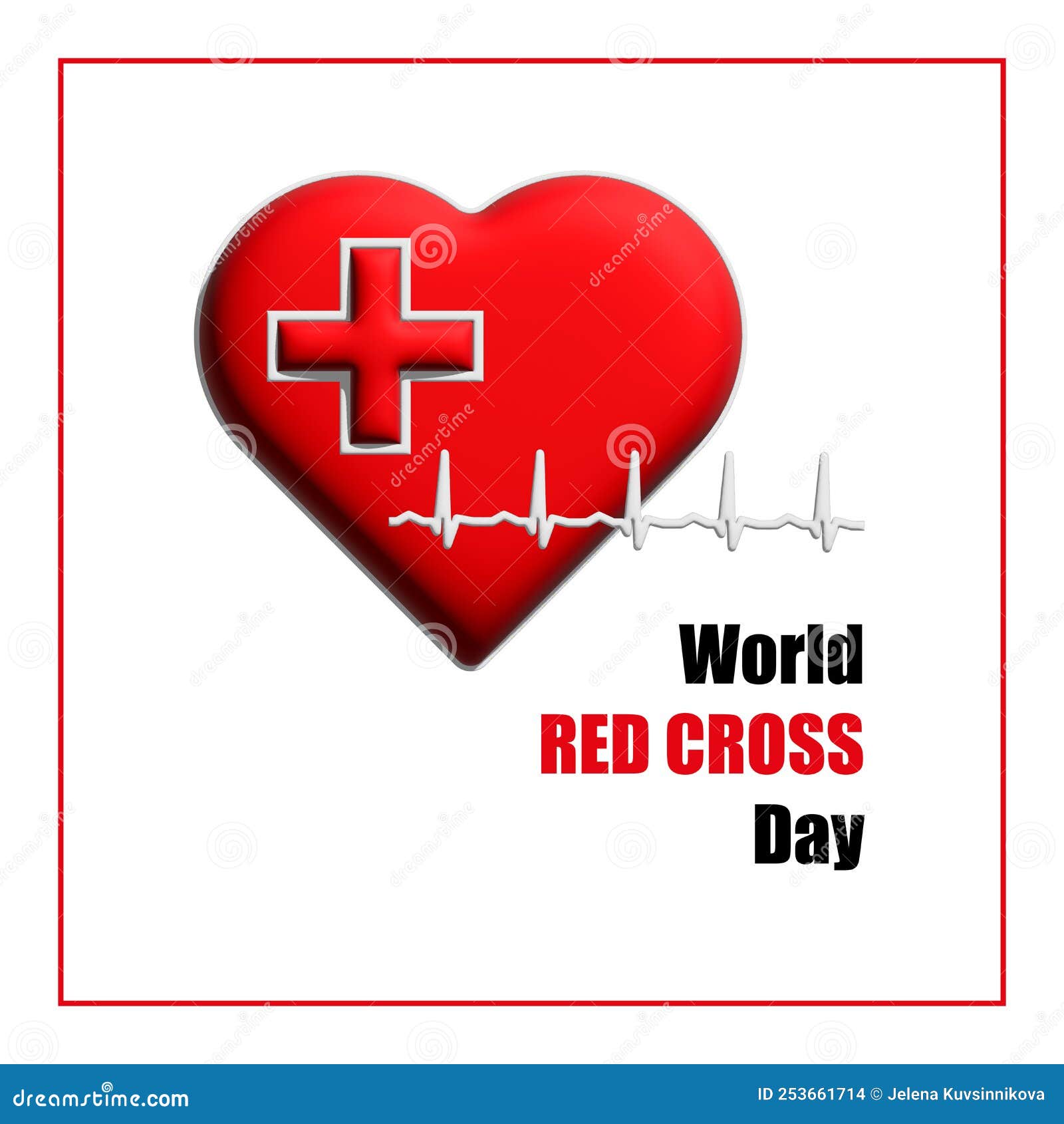 World Red Cross Day. Red Cross on a Red Heart Editorial Stock Image ...