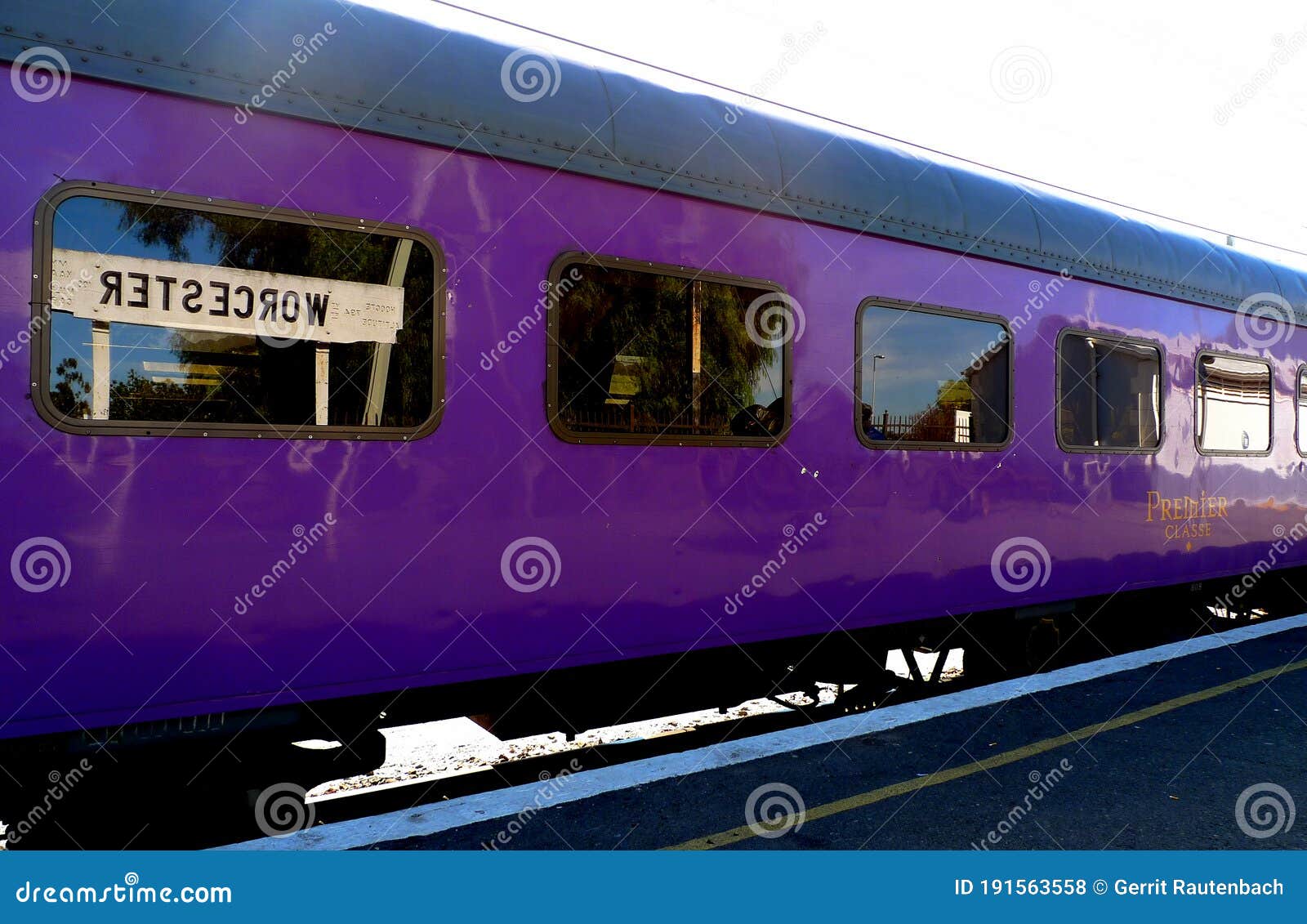 The World Reflected in a Purple Train Stock Photo - Image of contrast ...