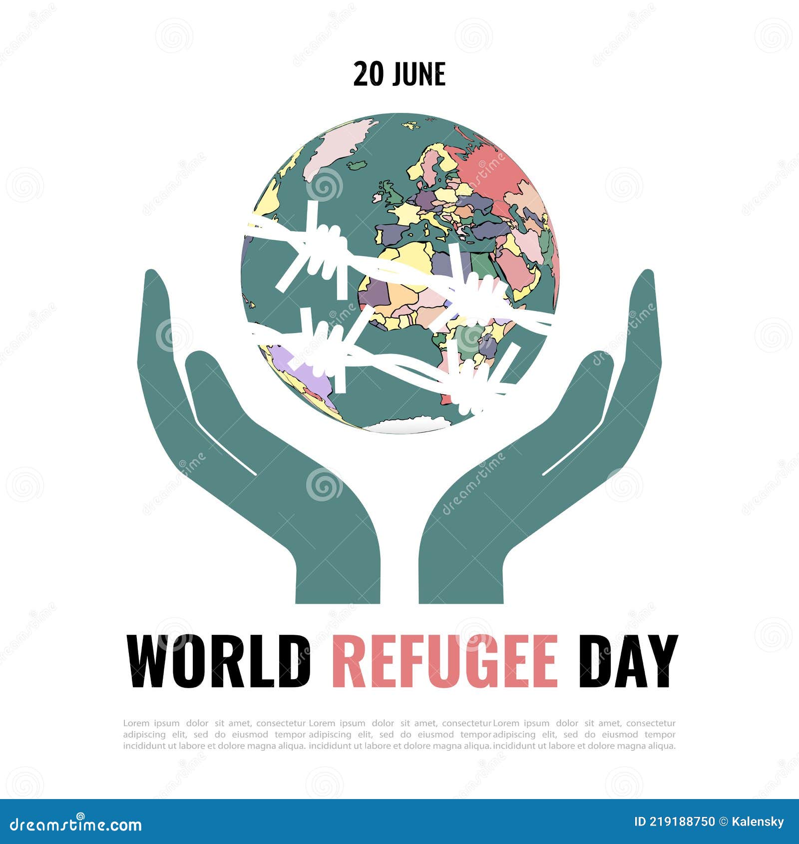 World Refugee Day stock vector. Illustration of home - 219188750
