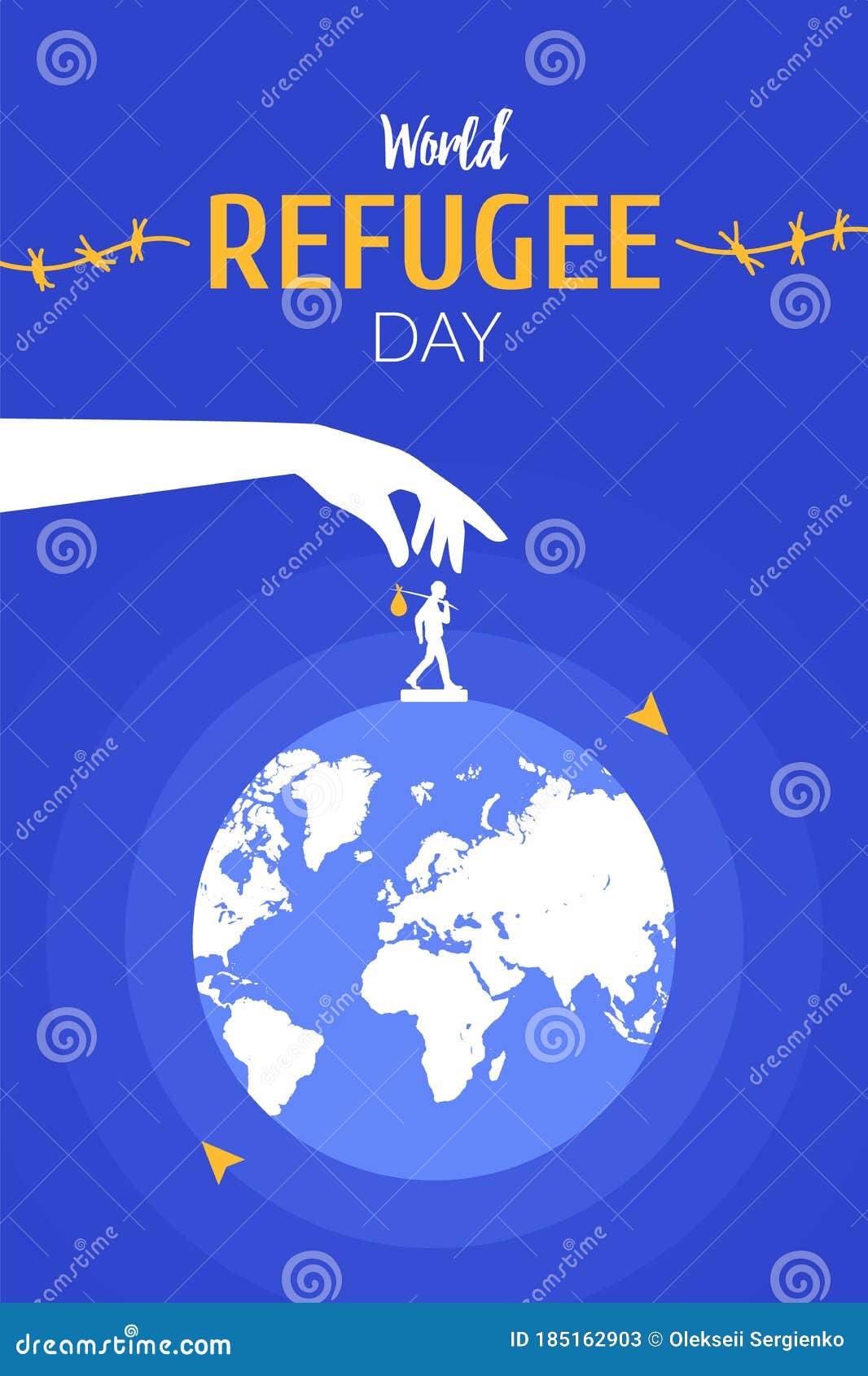 World Refugee Day On June 20 Vertical Poster Template Hand Moving Man