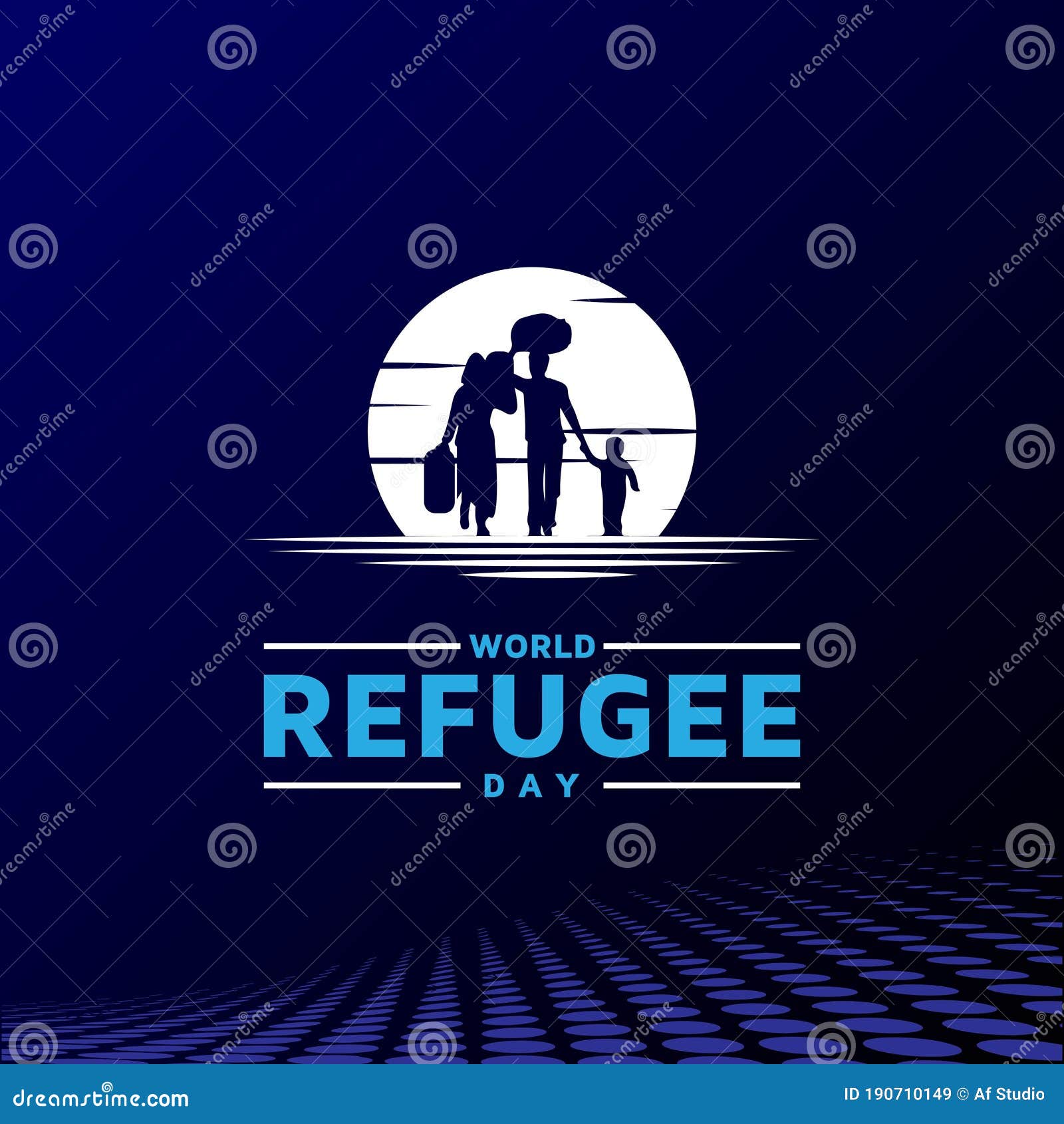 World Refugee Day , Sunset Refugee Walk Silhouette Logo Design ...