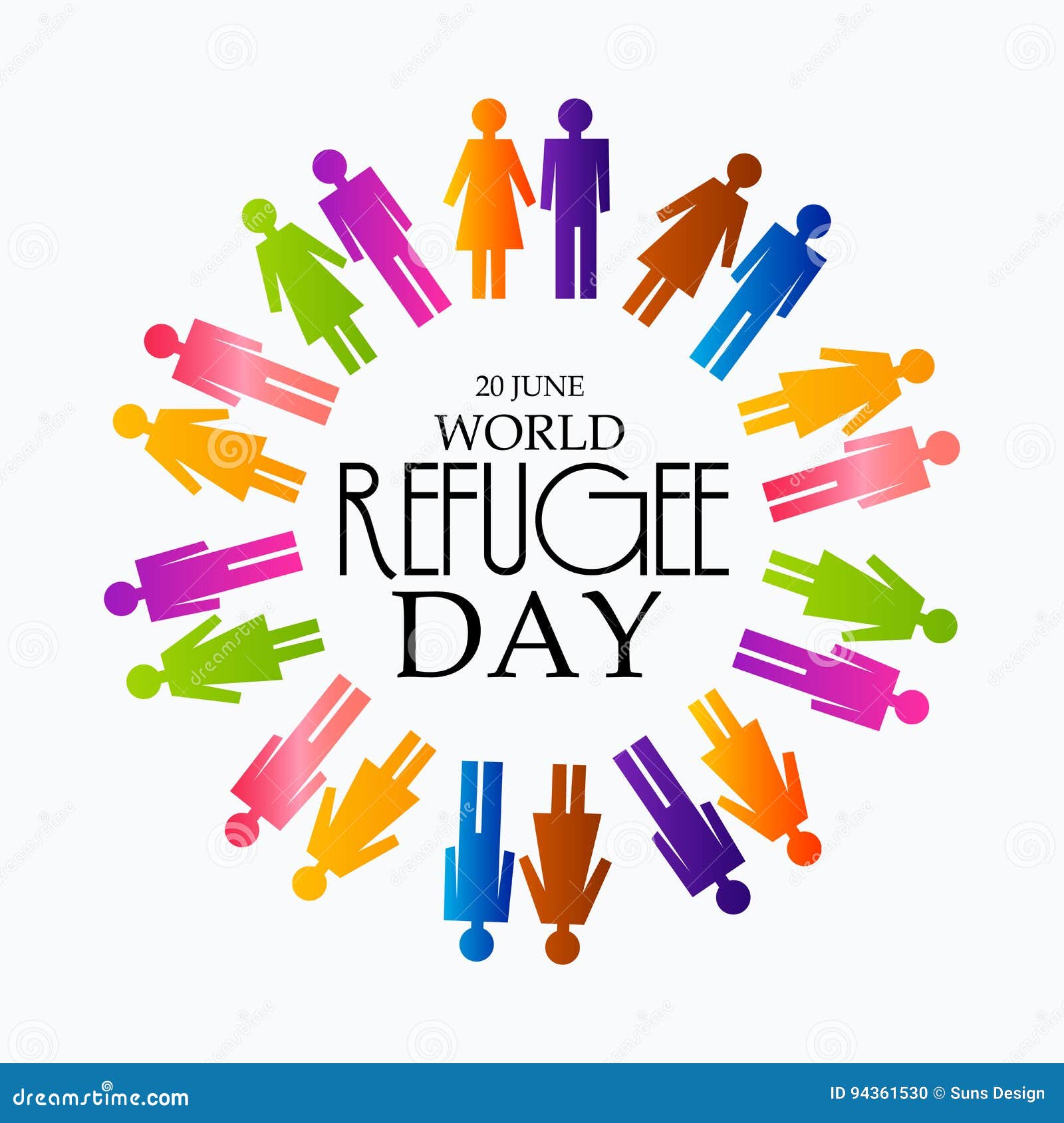 World Refugee Day. stock illustration. Illustration of migrant - 94361530