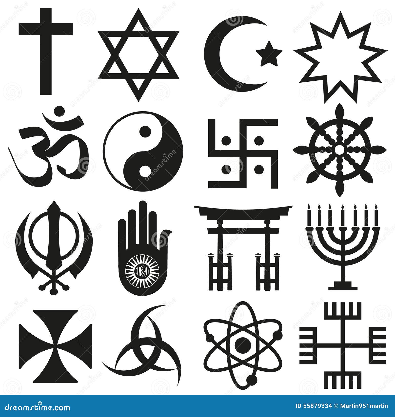 World Religions Symbols Vector Set Of Icons Eps10 Stock Vector - Image ...