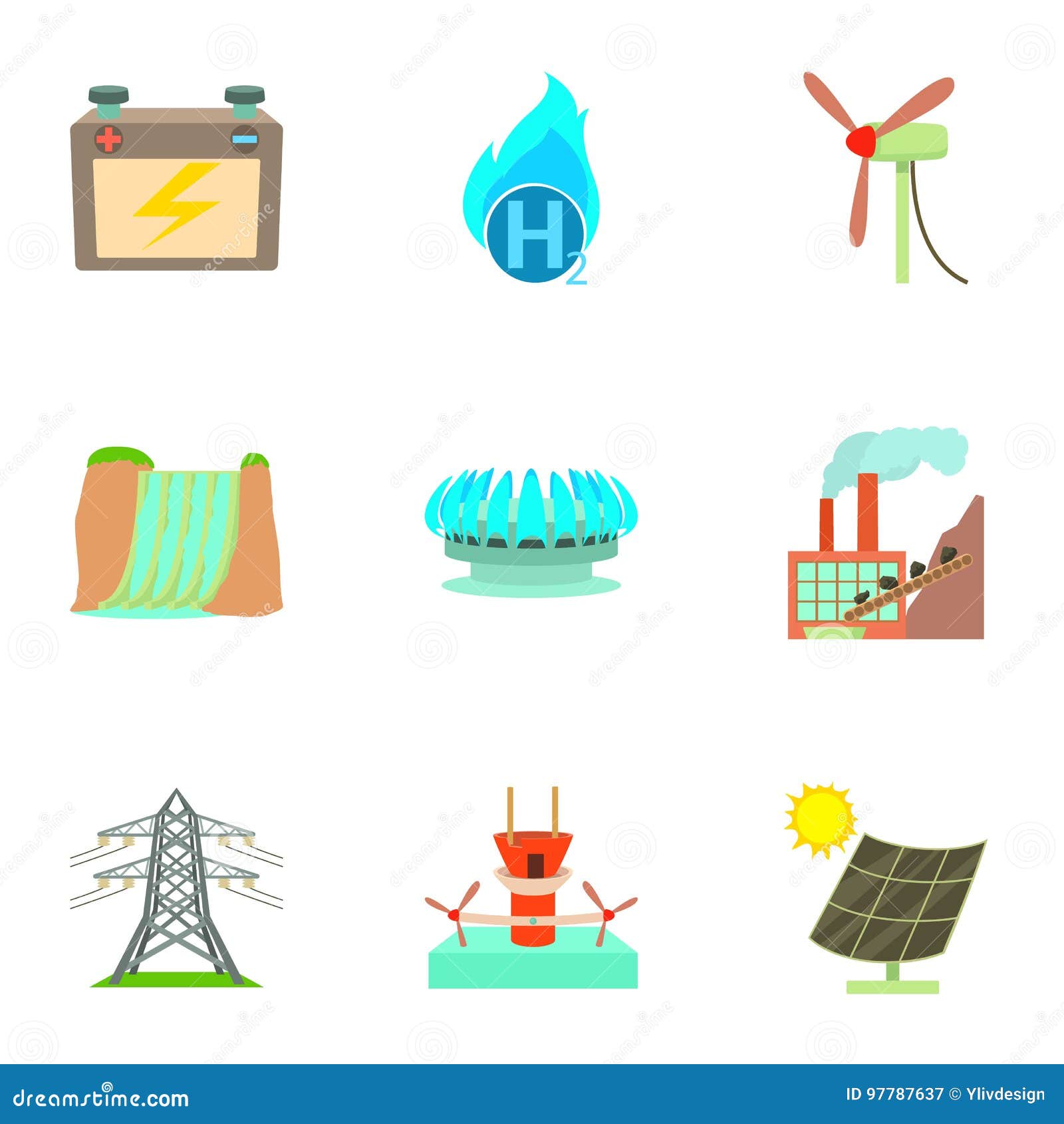 World Resource Icons Set, Cartoon Style Stock Vector - Illustration of ...
