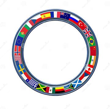 World Ring of Global Flags Frame Stock Illustration - Illustration of ...