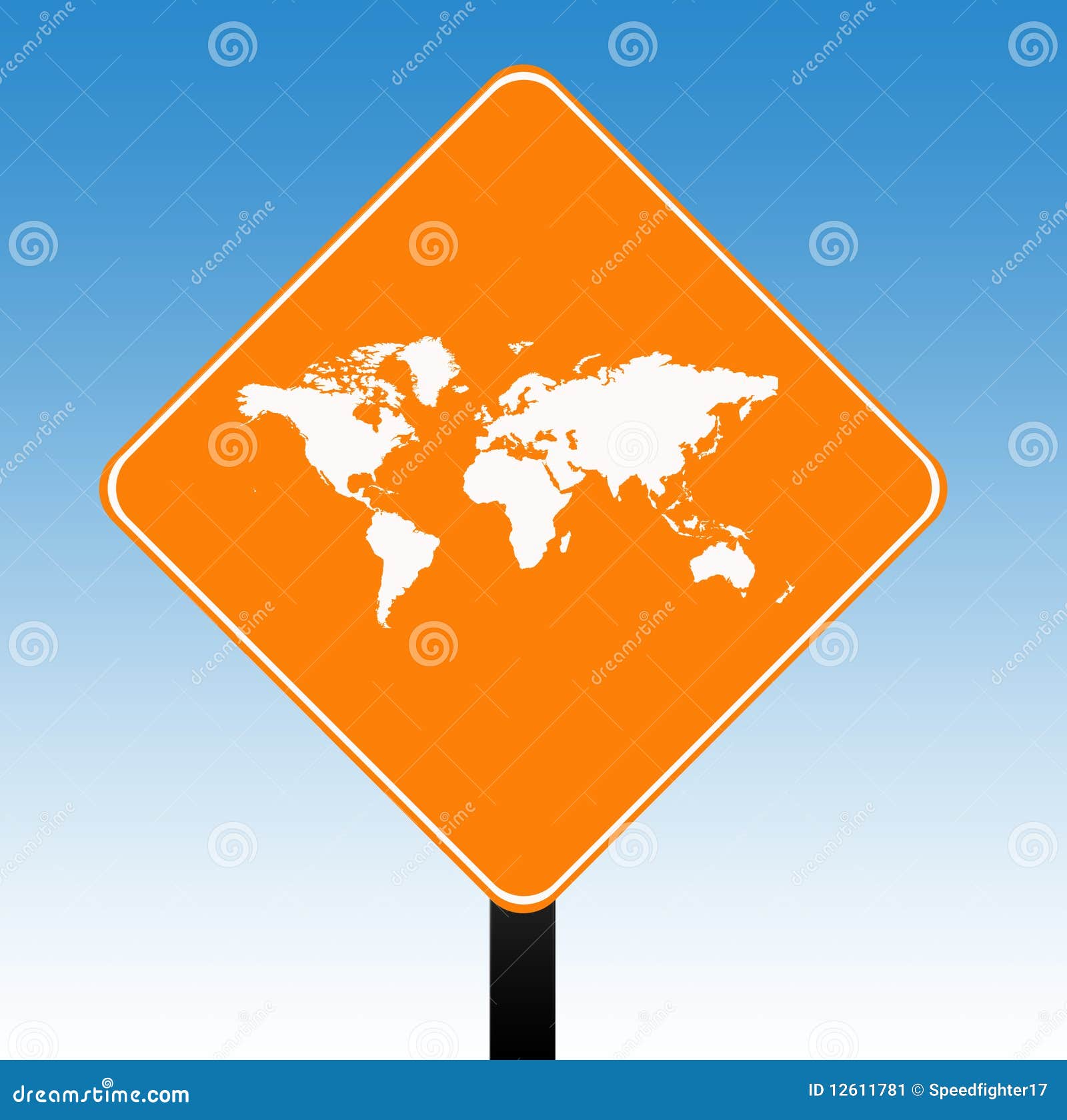 World Road sign stock illustration. Illustration of element - 12611781