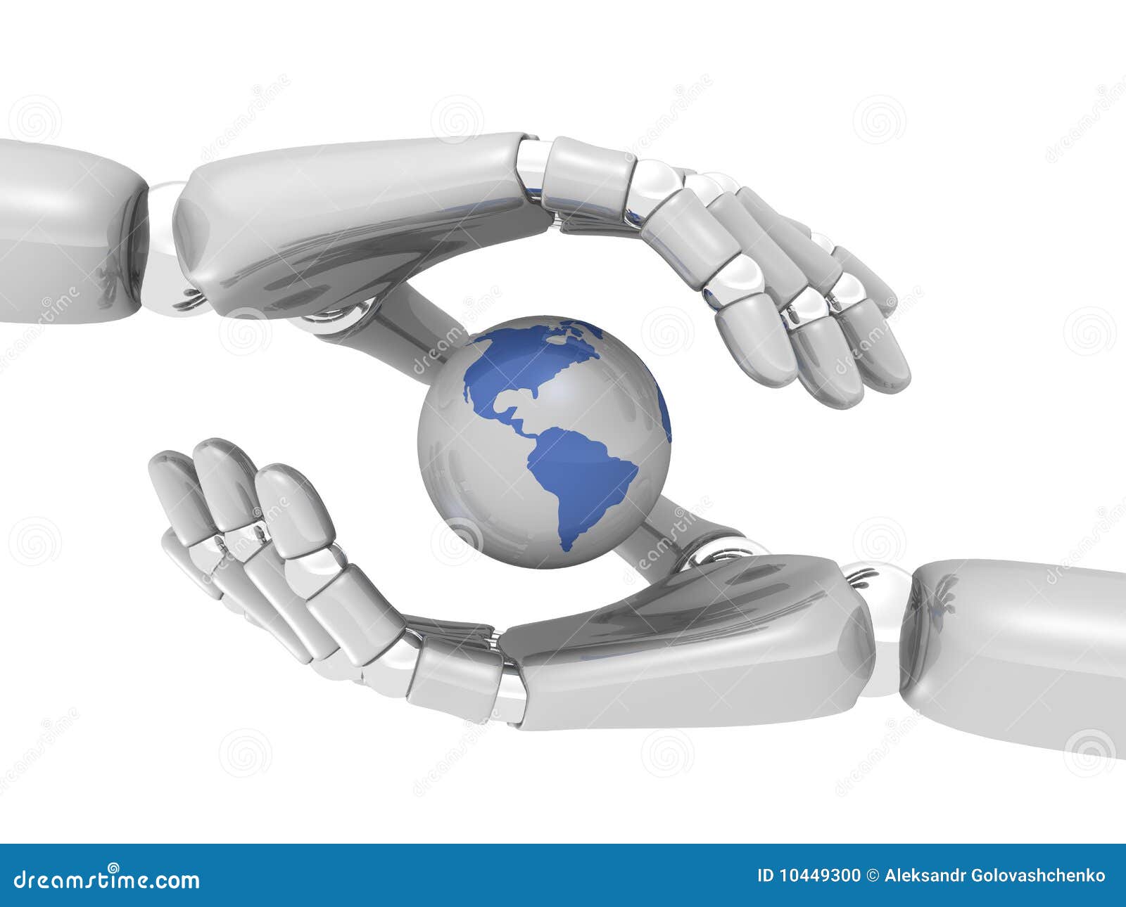 World in robohand stock illustration. Illustration of plastic - 10449300