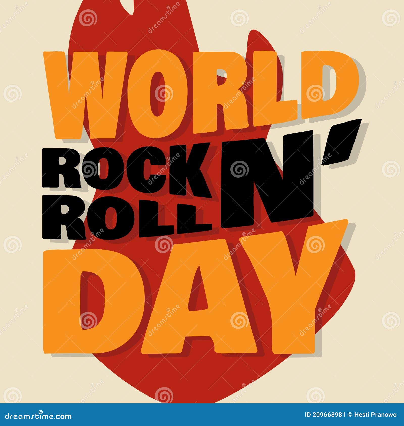 World Rock N Roll Day Letter Emblem Stock Vector - Illustration of ...