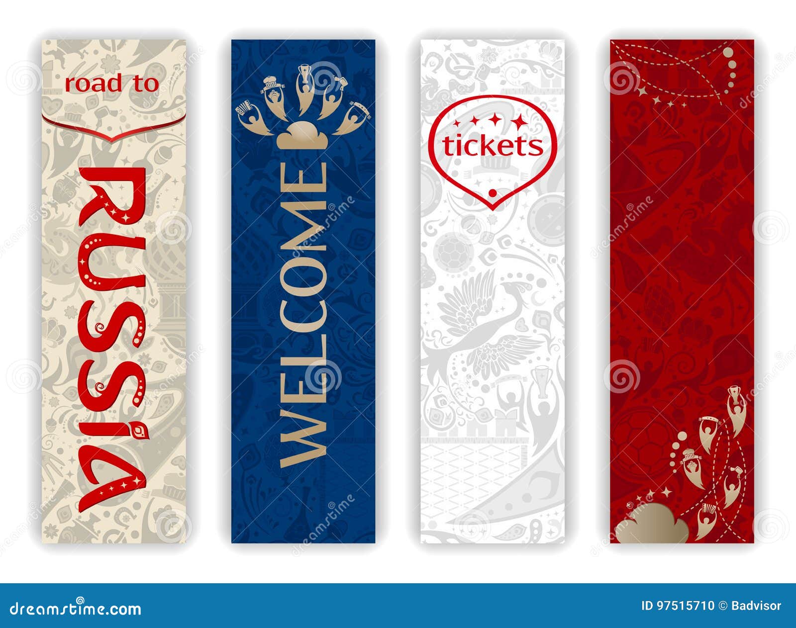 World of Russia - Vertical Banners Set, Vector Templates Stock Vector ...