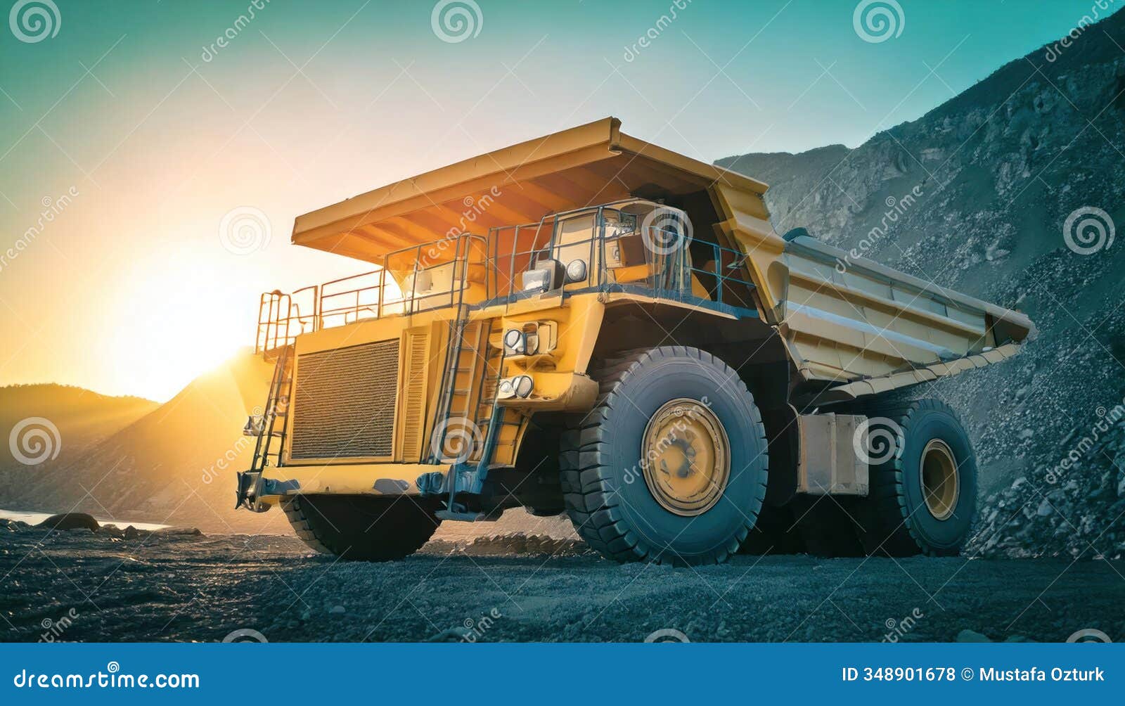 The World S Largest Mining Trucks Stock Illustration - Illustration of ...