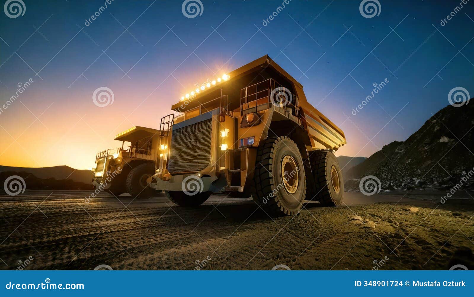 The World S Largest Mining Trucks Stock Illustration - Illustration of ...
