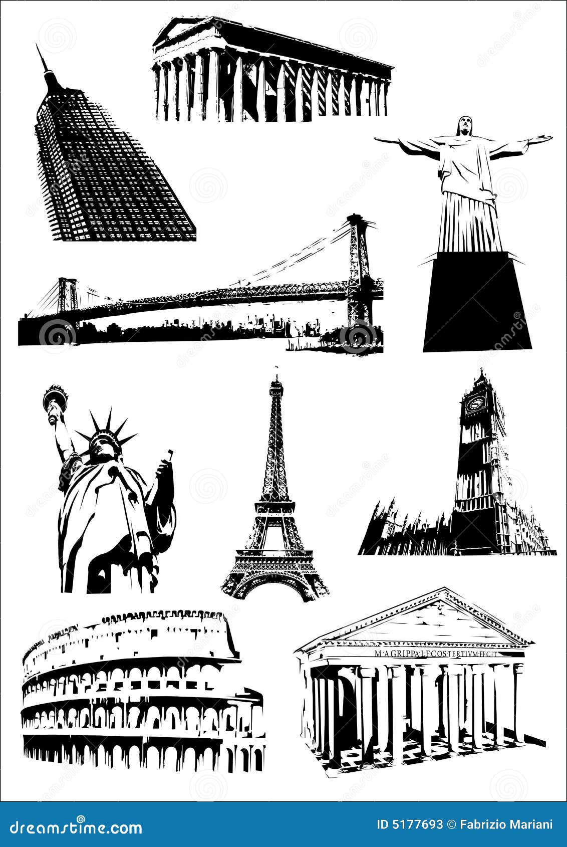 World S Monuments (Landmarks) Stock Vector - Illustration of ...
