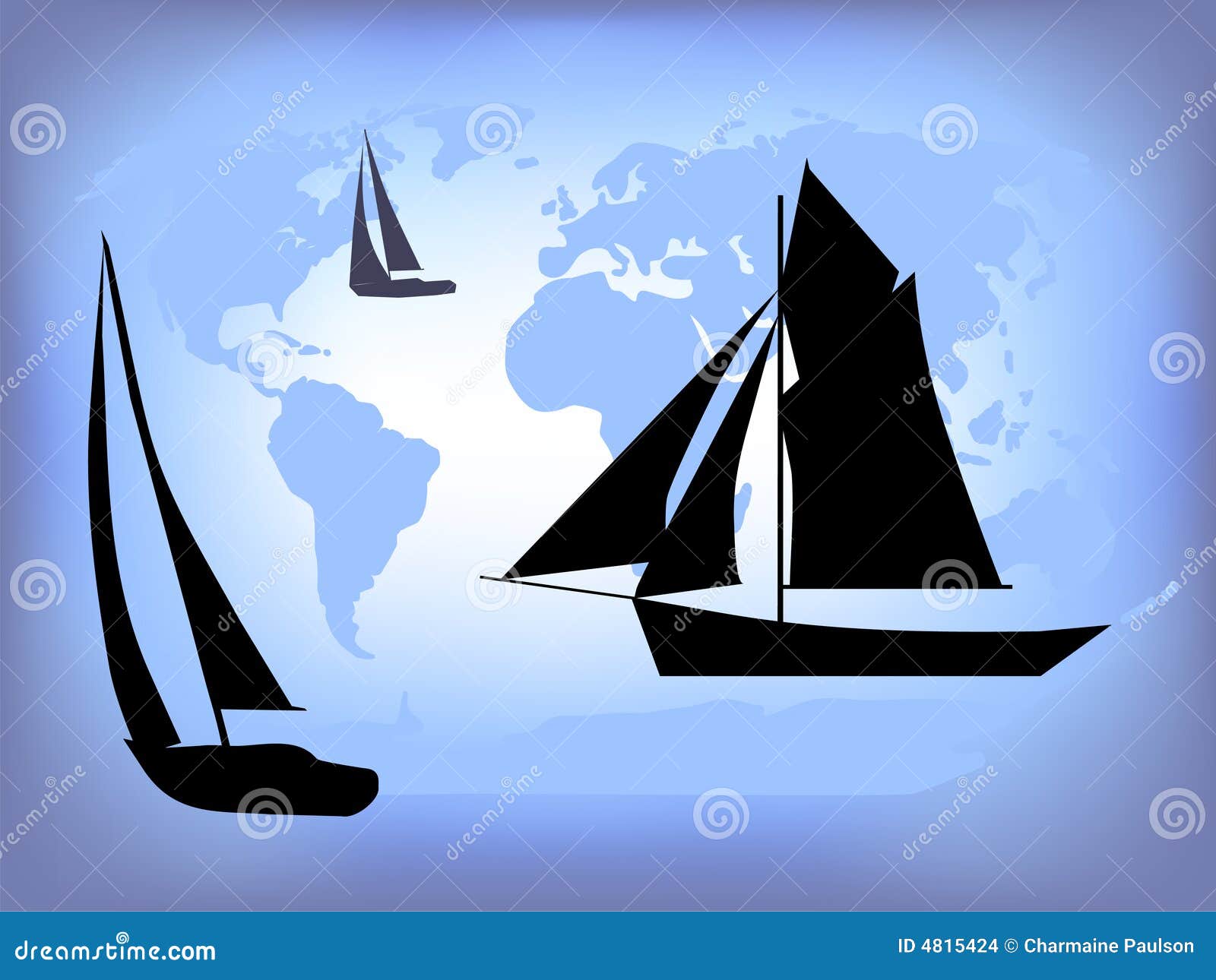 World of Sailing stock vector. Illustration of cruse, colored - 4815424