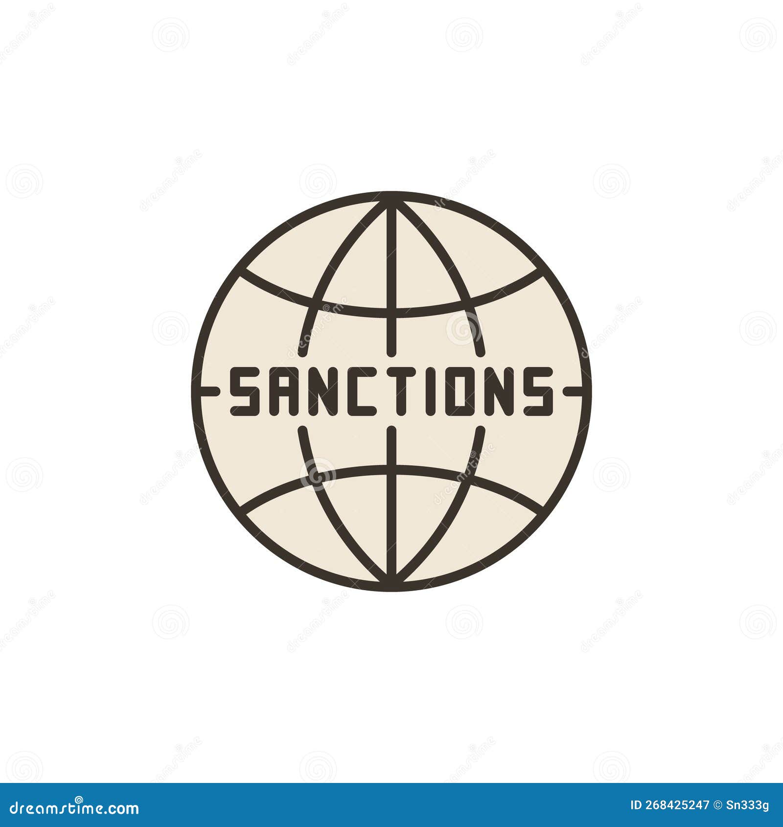 World Sanctions Vector Global Financial Crisis Concept Colored Icon ...