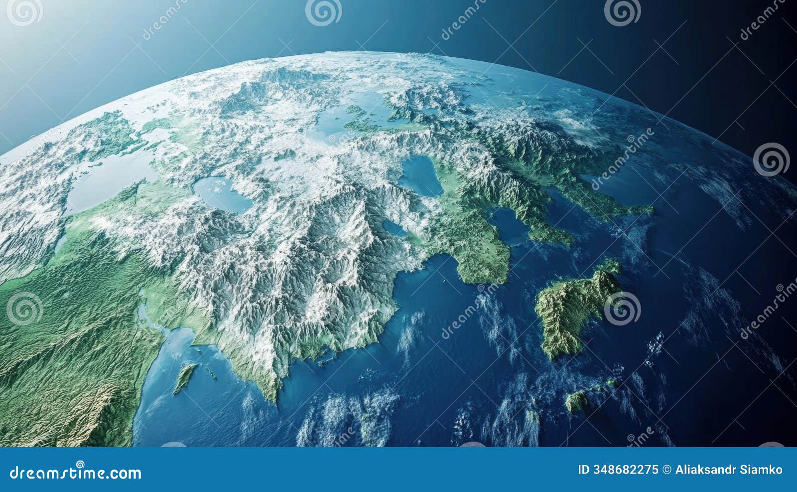 World Satellite Map Showing Physical Features of Earth in Detail Stock ...