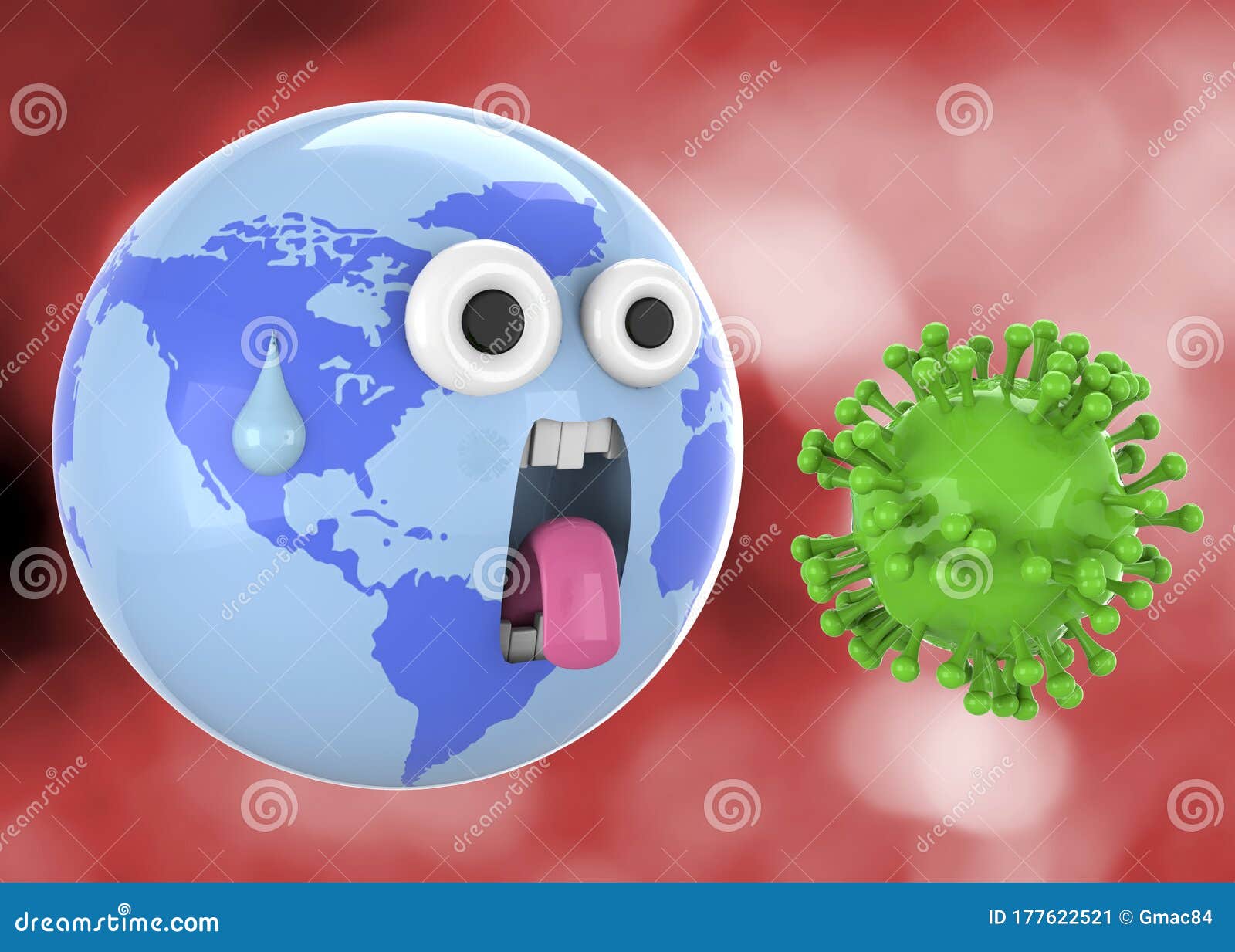 Dangerous Virus in the World - 3D Stock Illustration - Illustration of ...